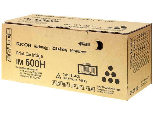 RICOH IM550/IM600/P800/P801 Noir Original TONER Cartouche - 418481 | METRO