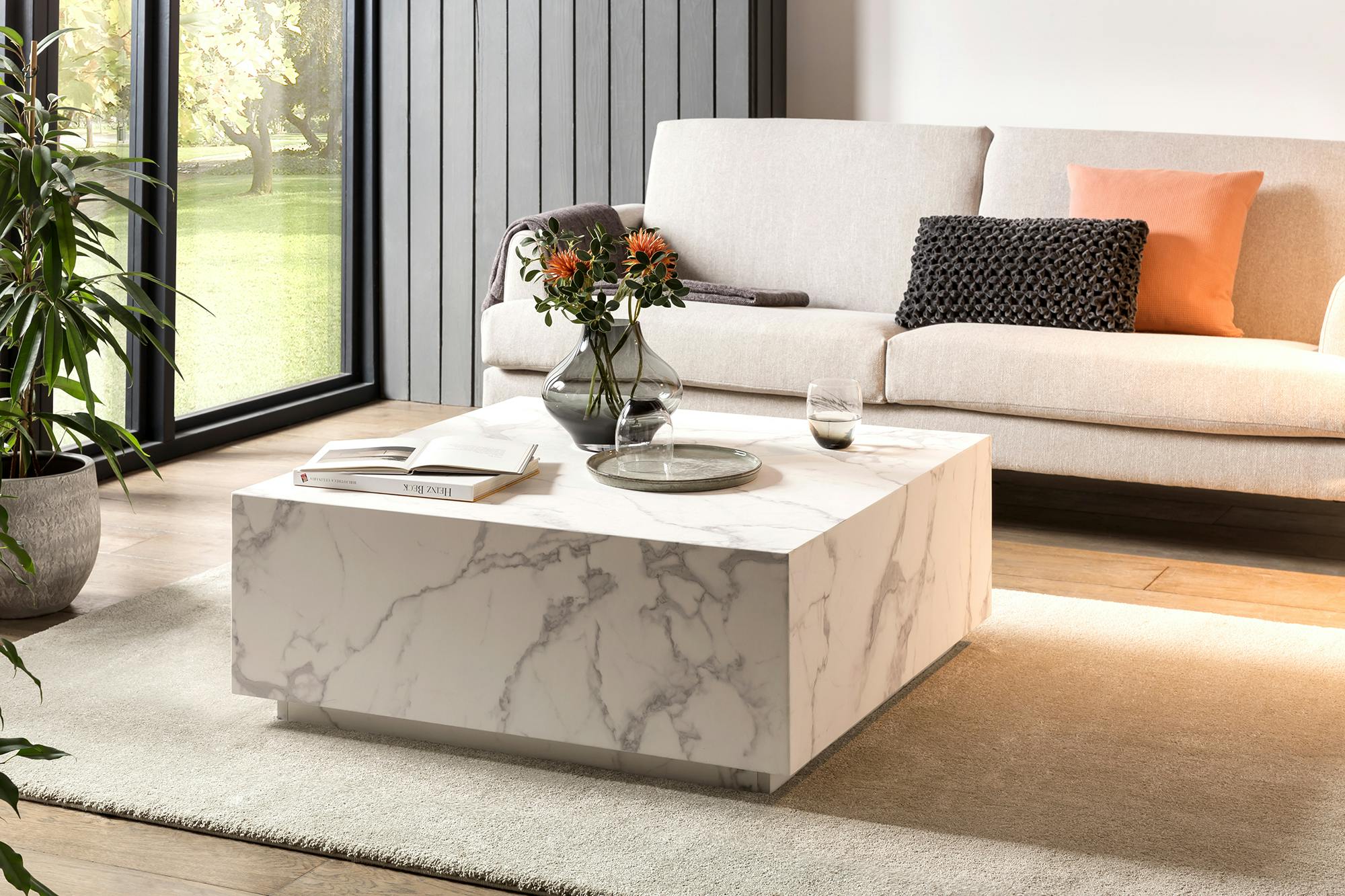 SalesFever salontafel | vierkant | melamine folie in marmerlook | Makro