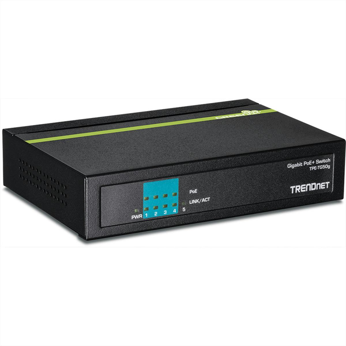 TRENDnet TPE-TG50g 5-Poorts Gigabit PoE+ Switch | Makro