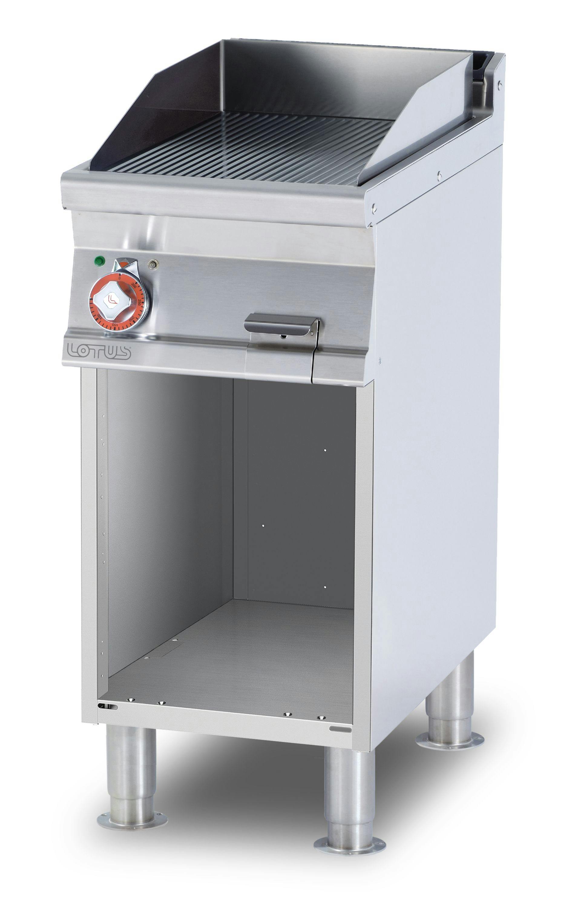 Fry top gas rigato su vano a giorno. Struttura in acciaio Inox. Misure ...