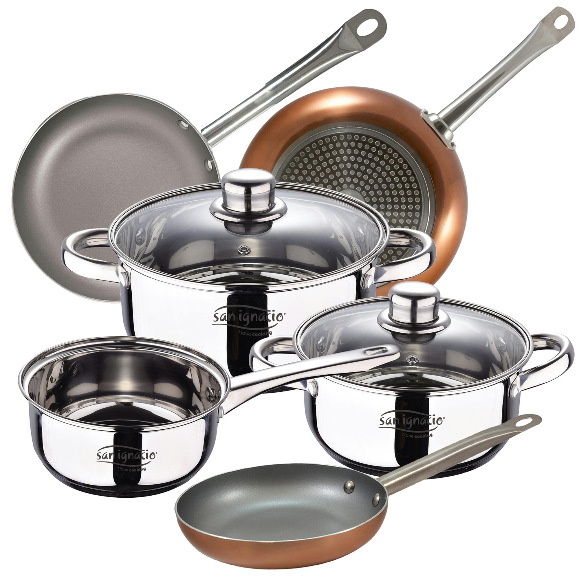 San Ignacio - Set di pentole Cassel in acciaio inossidabile da 16/18/20 ...