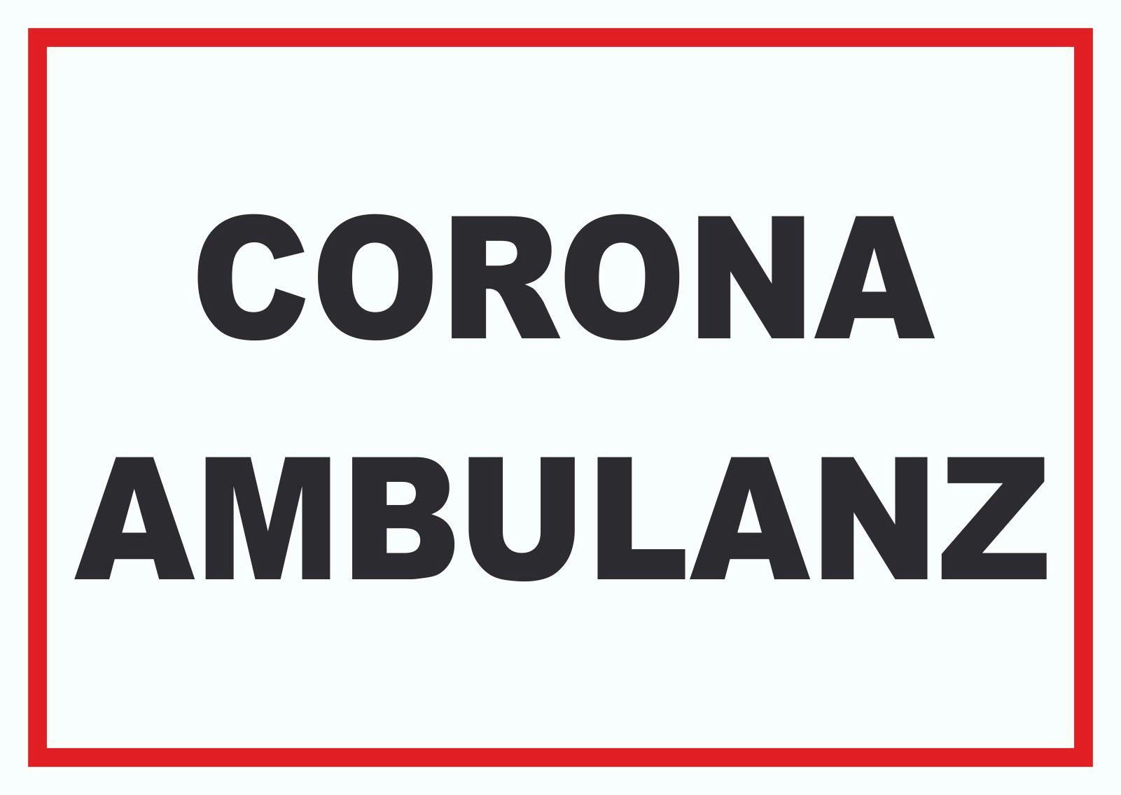 Corona Ambulanz Schild A5 Rückseite selbstklebend | METRO