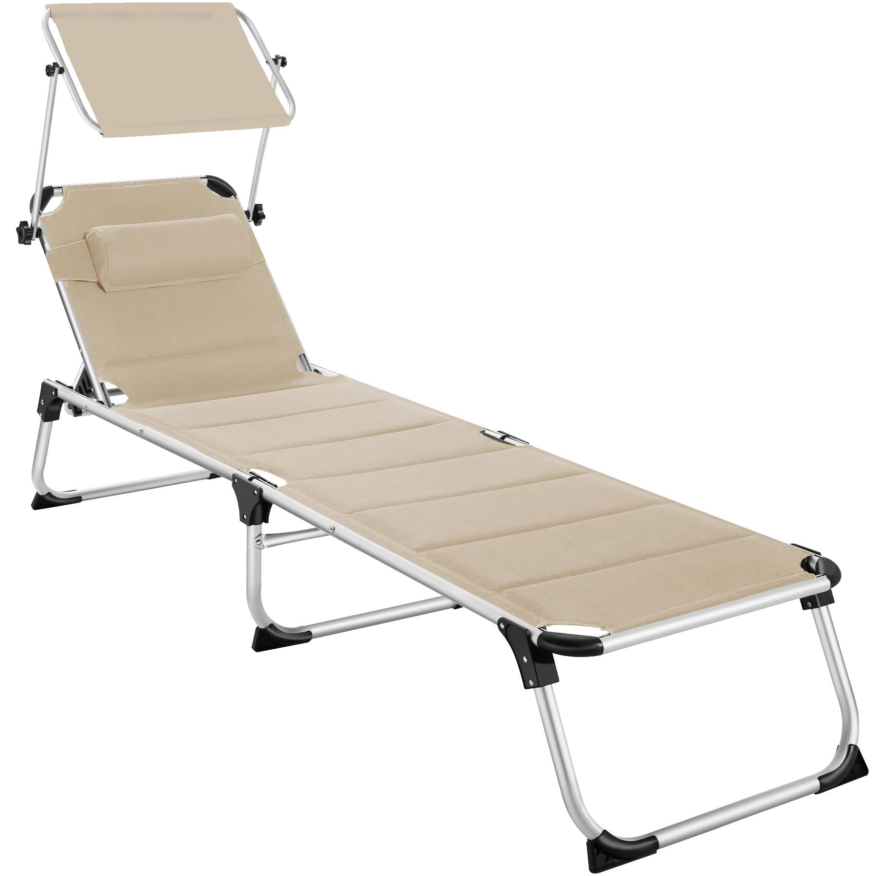 tectake Ligbed Lorella van aluminium, 6 standen - beige - 403646 | Makro