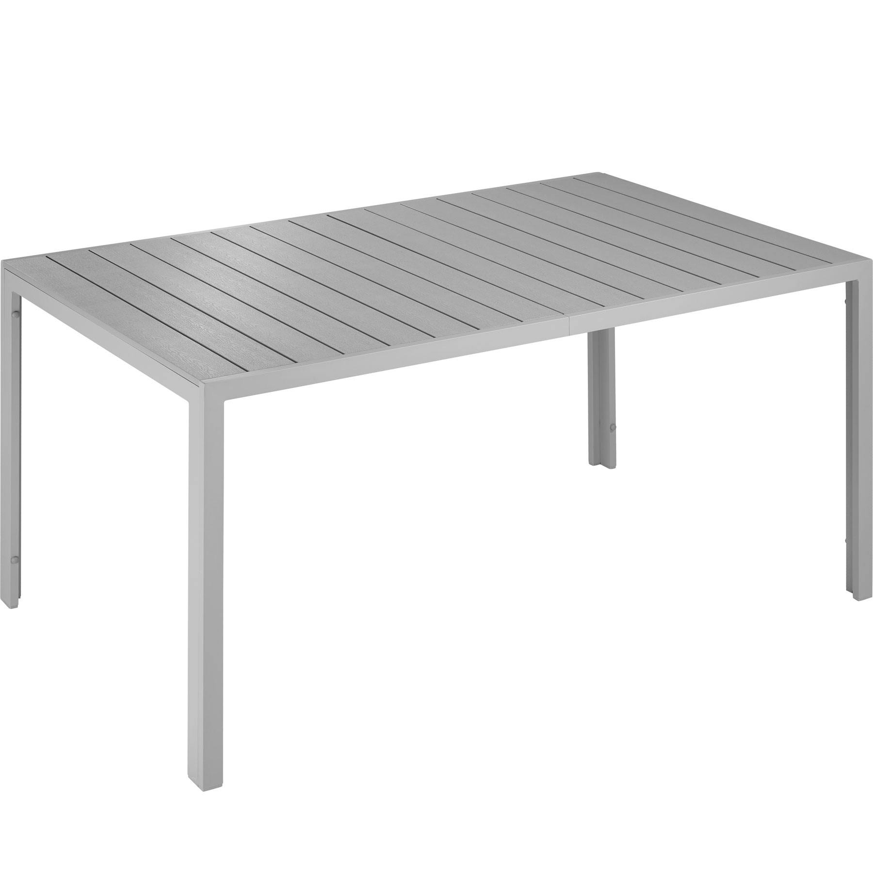 tectake Table de jardin BIANCA 150 x 90 cm pieds réglables en hauteur ...