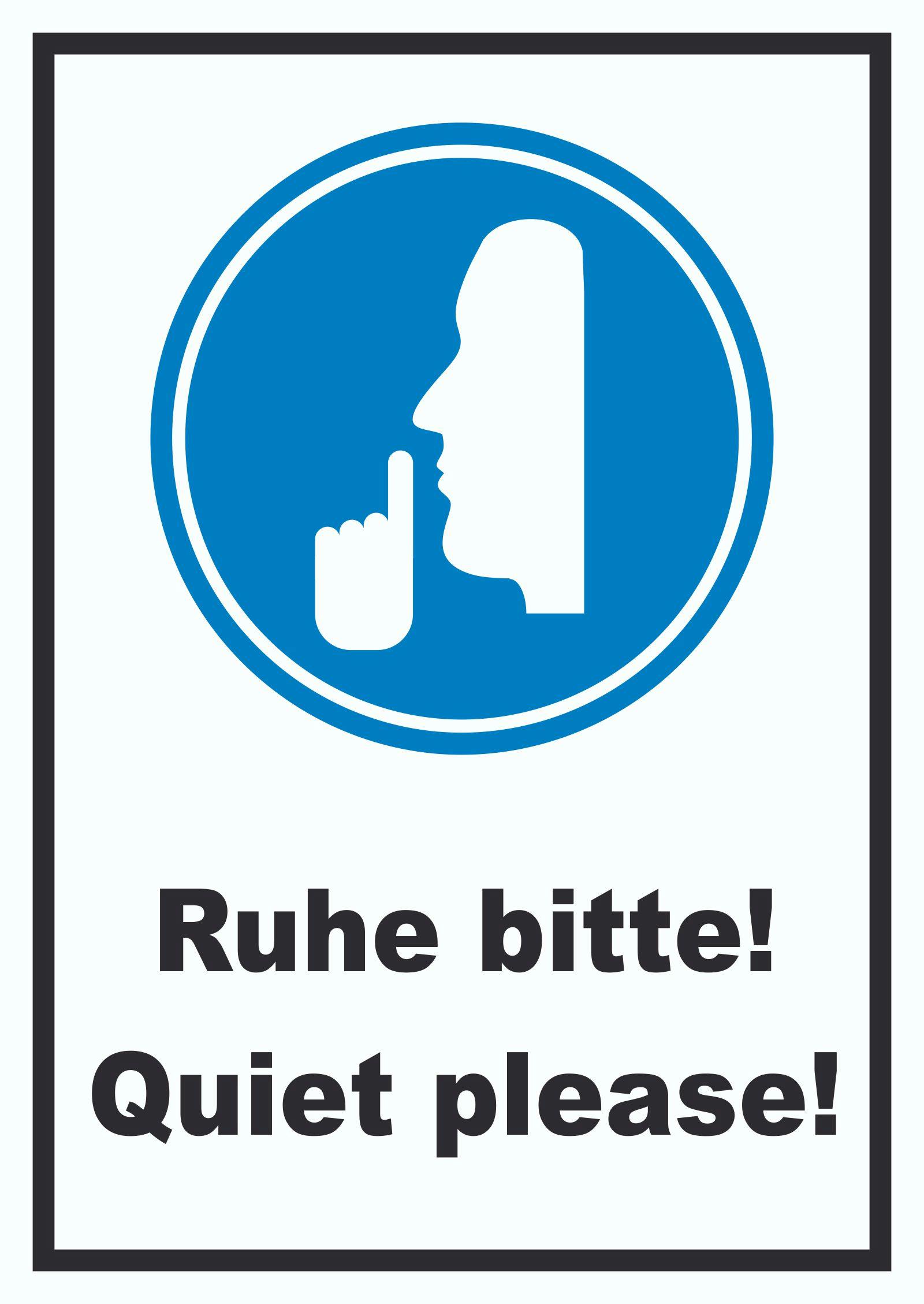 Ruhe bitte Quiet please Schild A6 (105x148mm) | METRO
