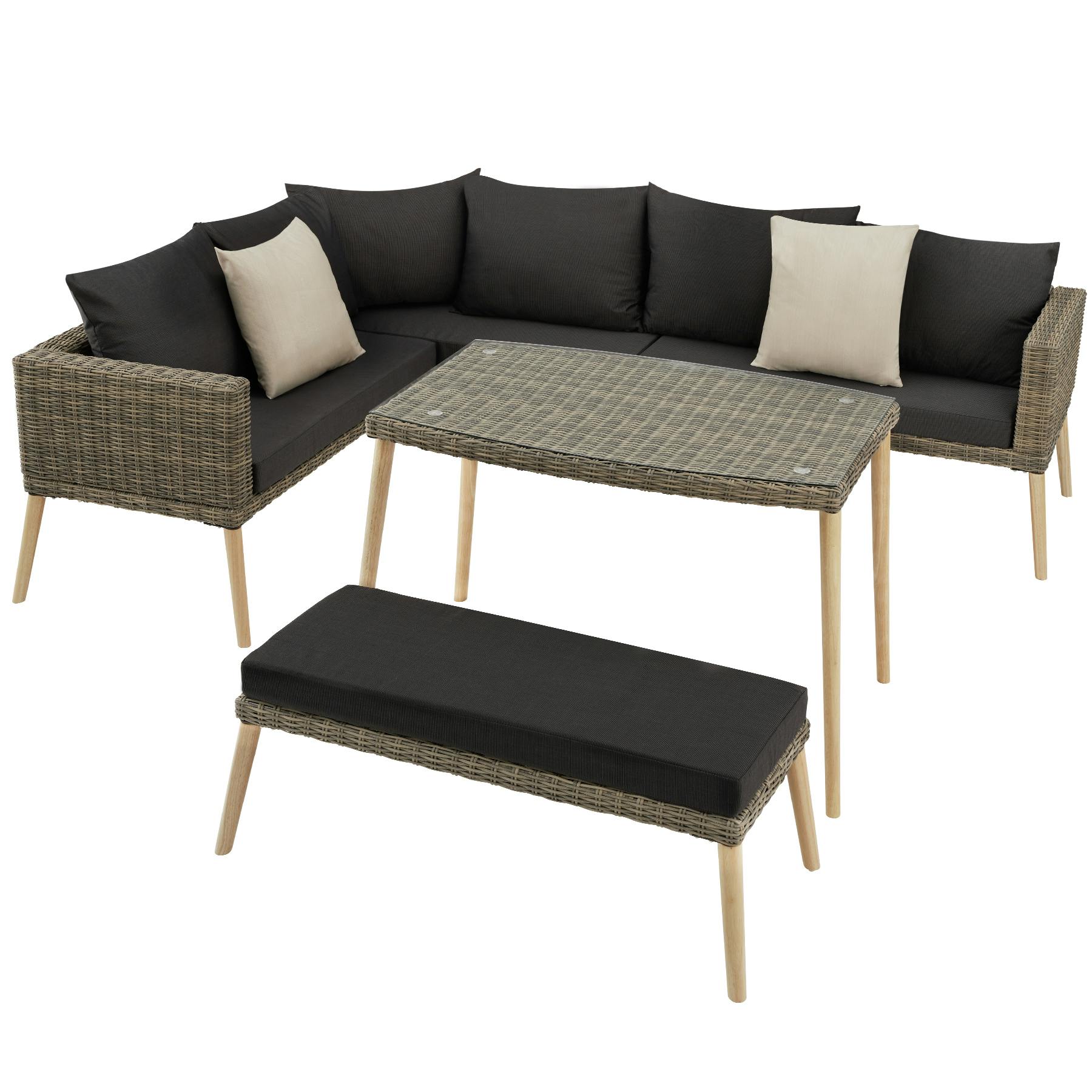 tectake Wicker lounge Pula met aluminium frame - natuur - 404793 | Makro