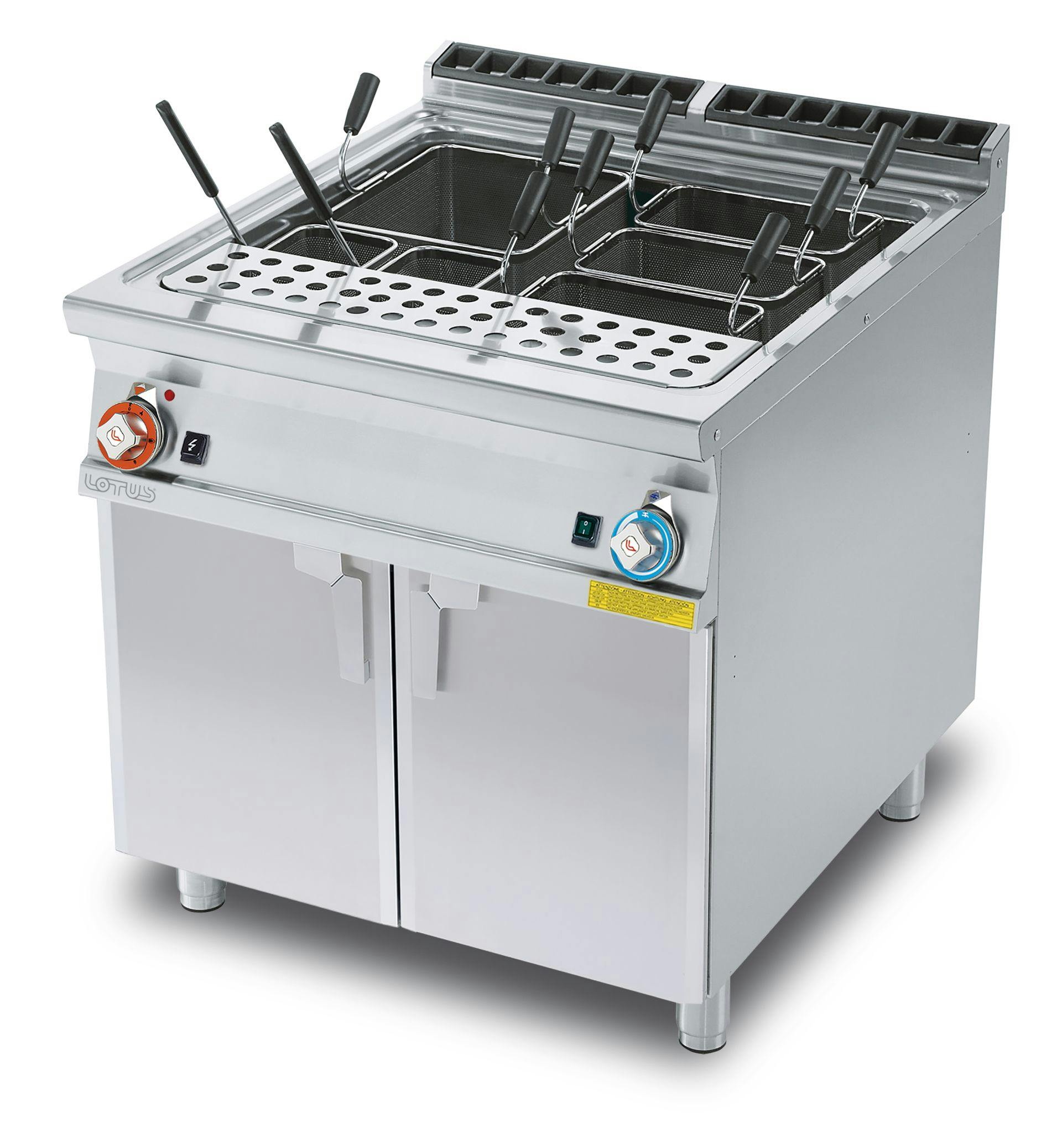 Cuocipasta gas 1 vasca 80 litri. Struttura in acciaio inox. Misure 80x90 h90 cm. Modello CPB-98G ...