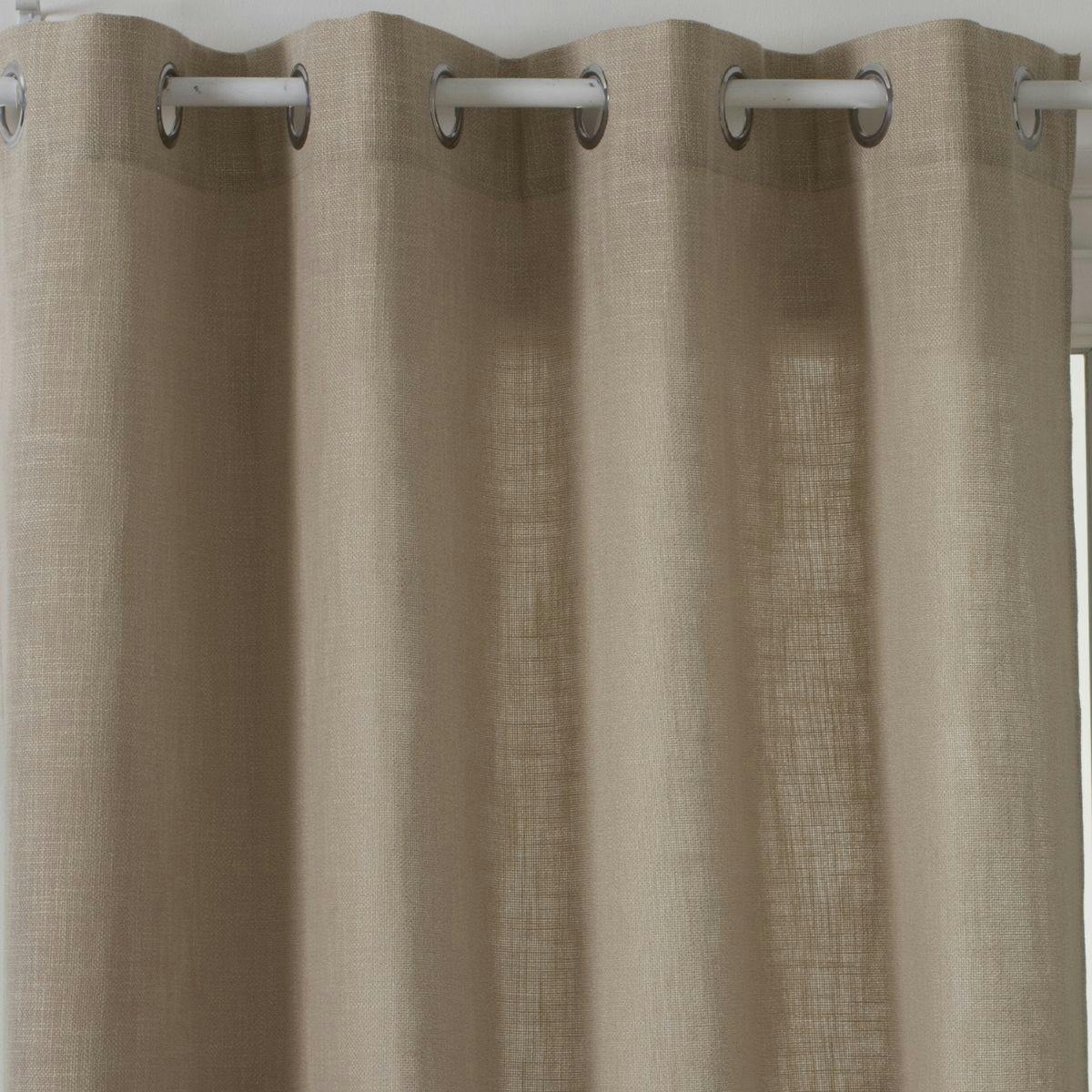 Rideau à œillets Tissu Beige Lin 140 x 260 cm | METRO