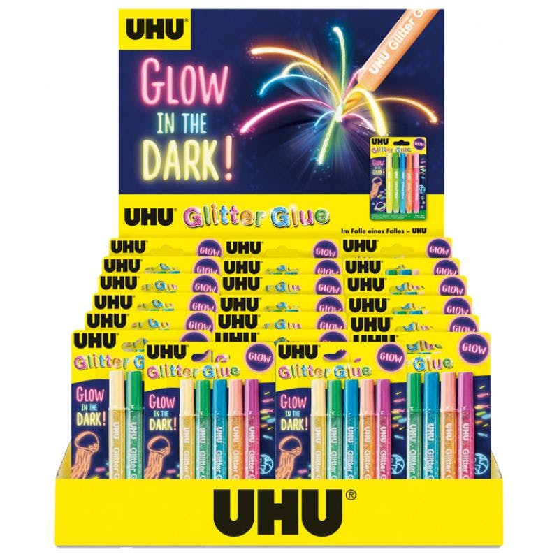 UHU Glitzerkleber Glitter Glue 'GLOW IN THE DARK', Display | METRO