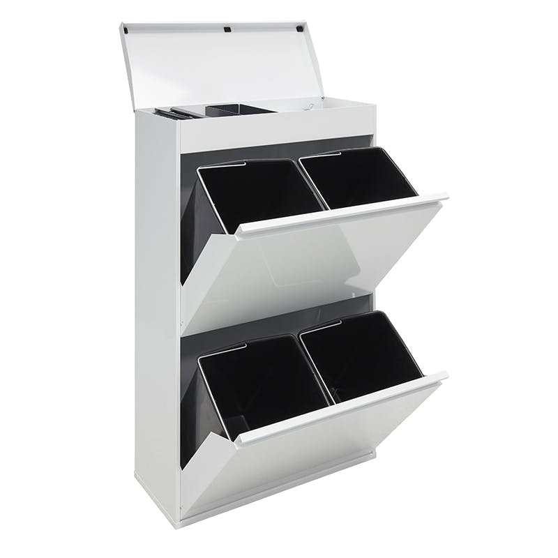 ARREGUI Top CR621-B 4-bins stalen afval- en recyclingbak met ...
