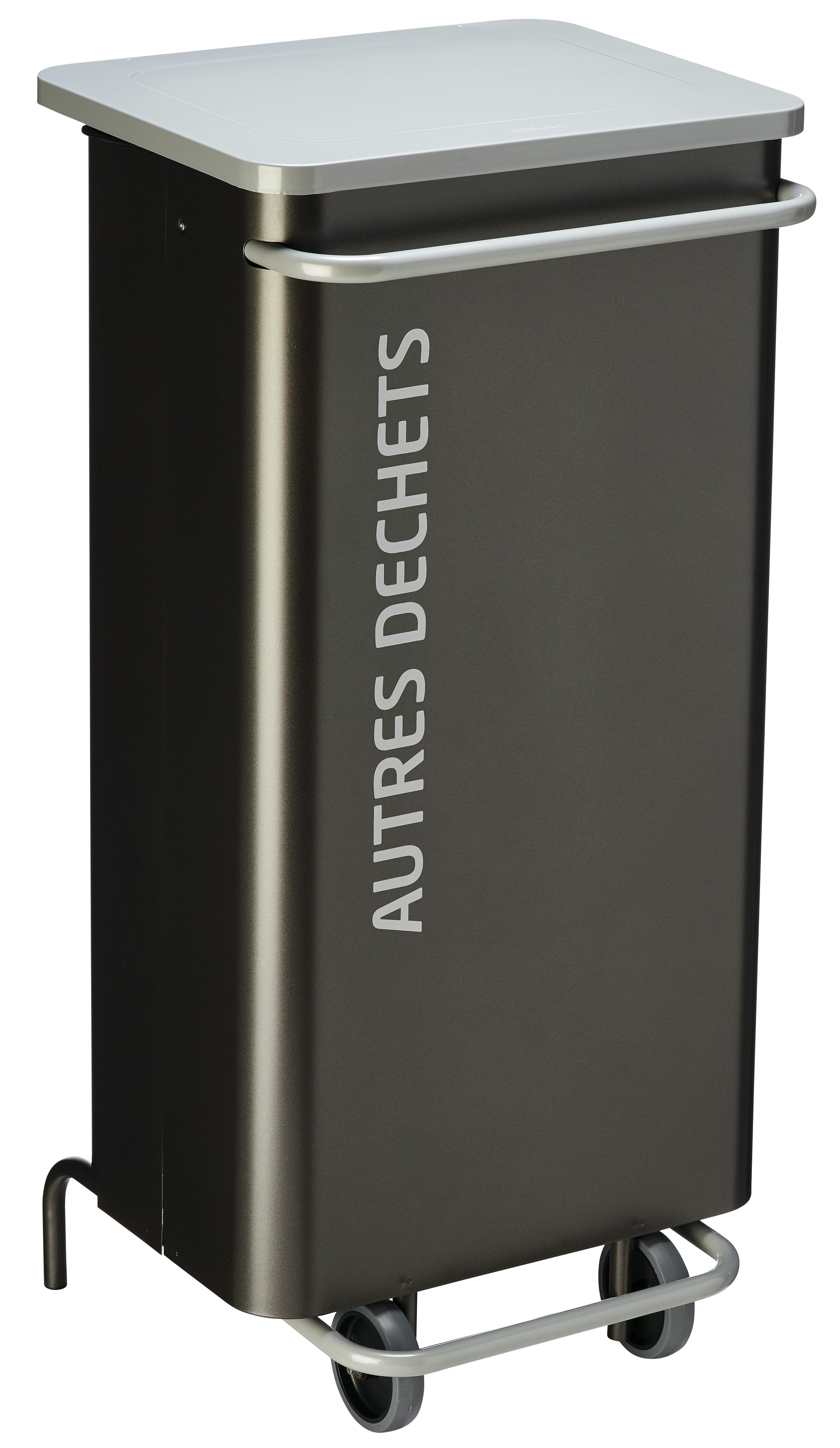 Rossignol - Poubelle mobile à pédale 110L NOMADE - autres déchets gris ...