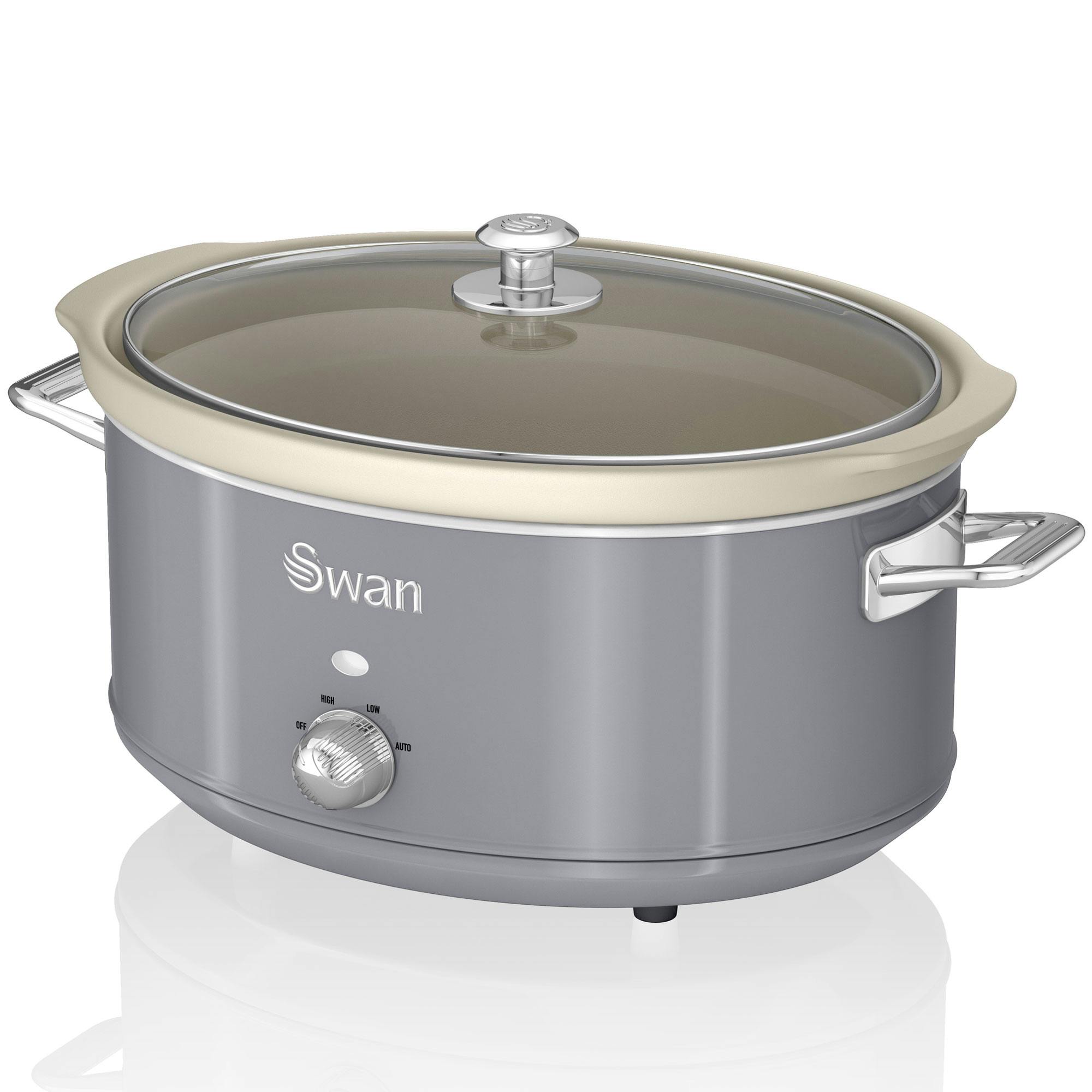 SWAN SF17031GRNEU Retro Slow Cooker 6,5L, Panela de Cerâmica ...