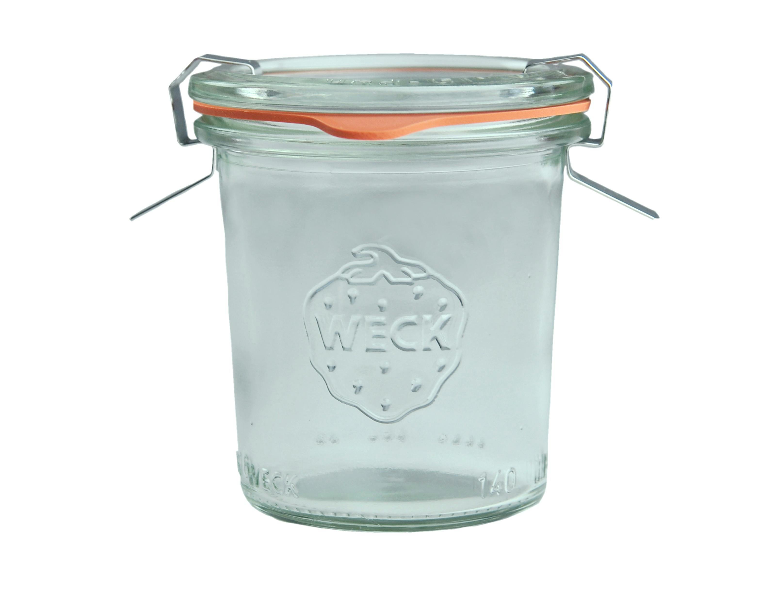 36er Set Weck Gläser 140 ml Sturzgläser mit 36 Glasdeckeln, 36 Einkochringen und 72 Klammern ...