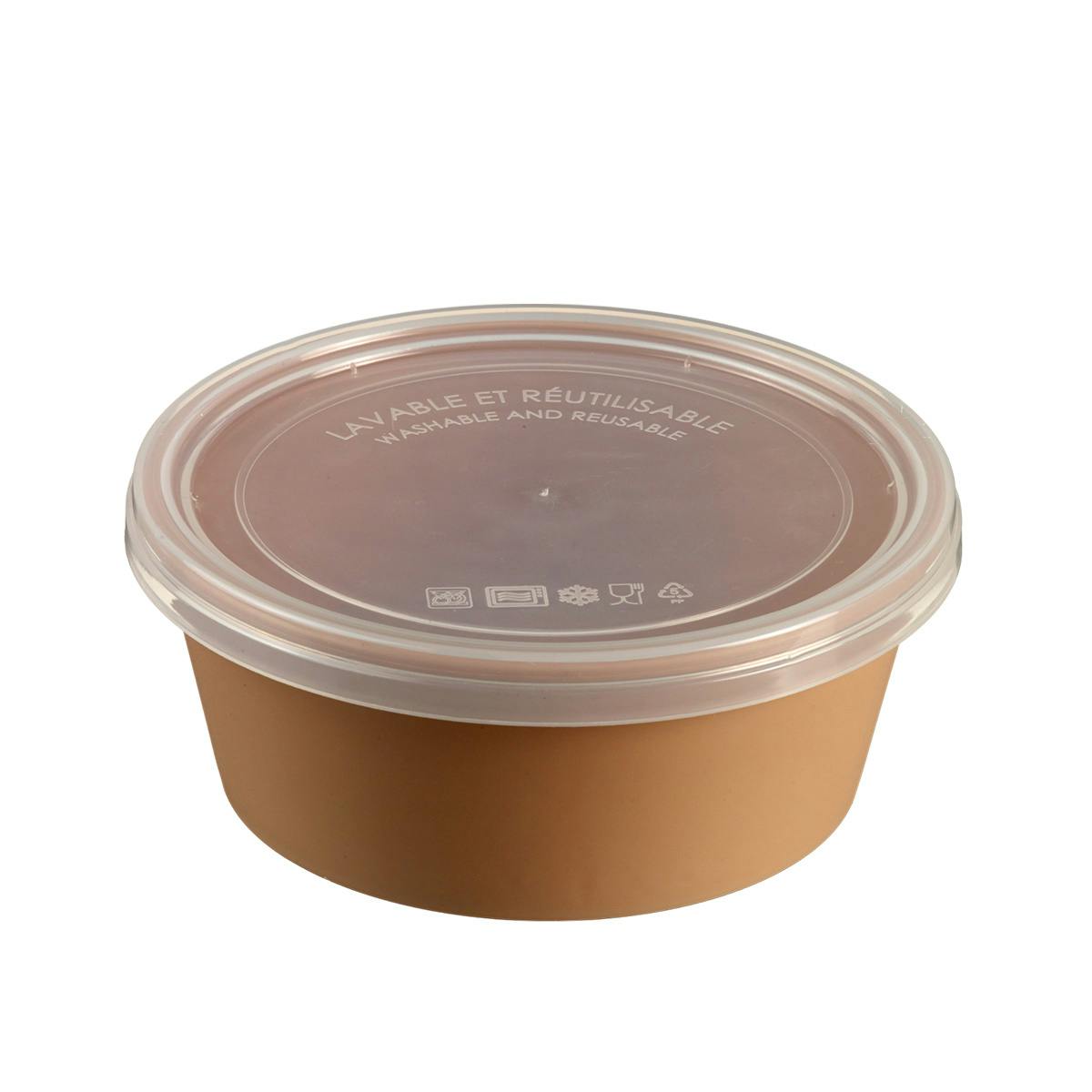 SOLIA Saladier LOOP avec couvercle PP beige foncé 750 ml - DP10418 - par 60 pièces | METRO