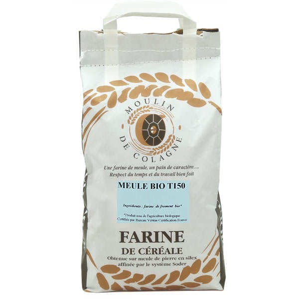 Farine intégrale de blé à la meule T150 bio Sac 5kg Moulin de Colagne ...