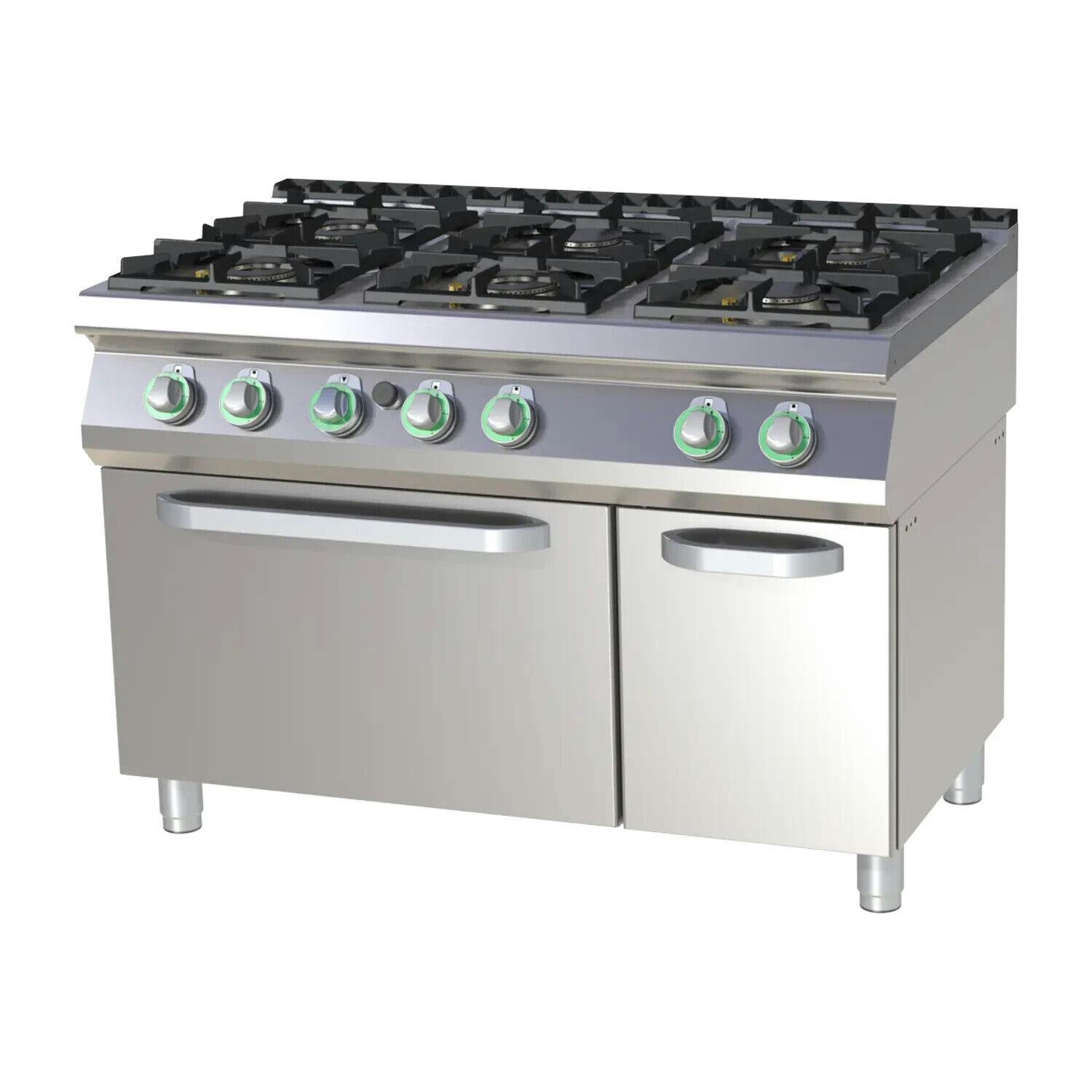 Gasherd mit Gas-Backofen (GN 2/1) 4-Platten 45kW 1200x730x900mm ...