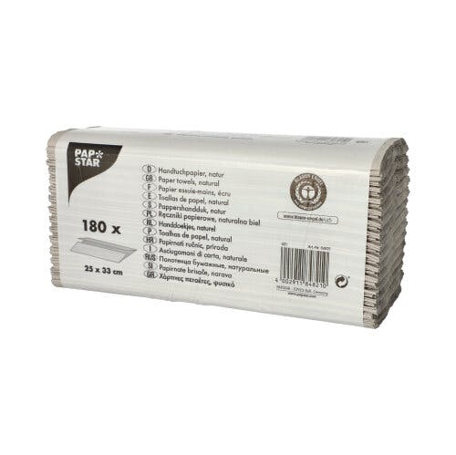 PAPSTAR 180 Blatt Handtuchpapier C-Falz 31 cm x 25 cm natur 1-lagig | METRO
