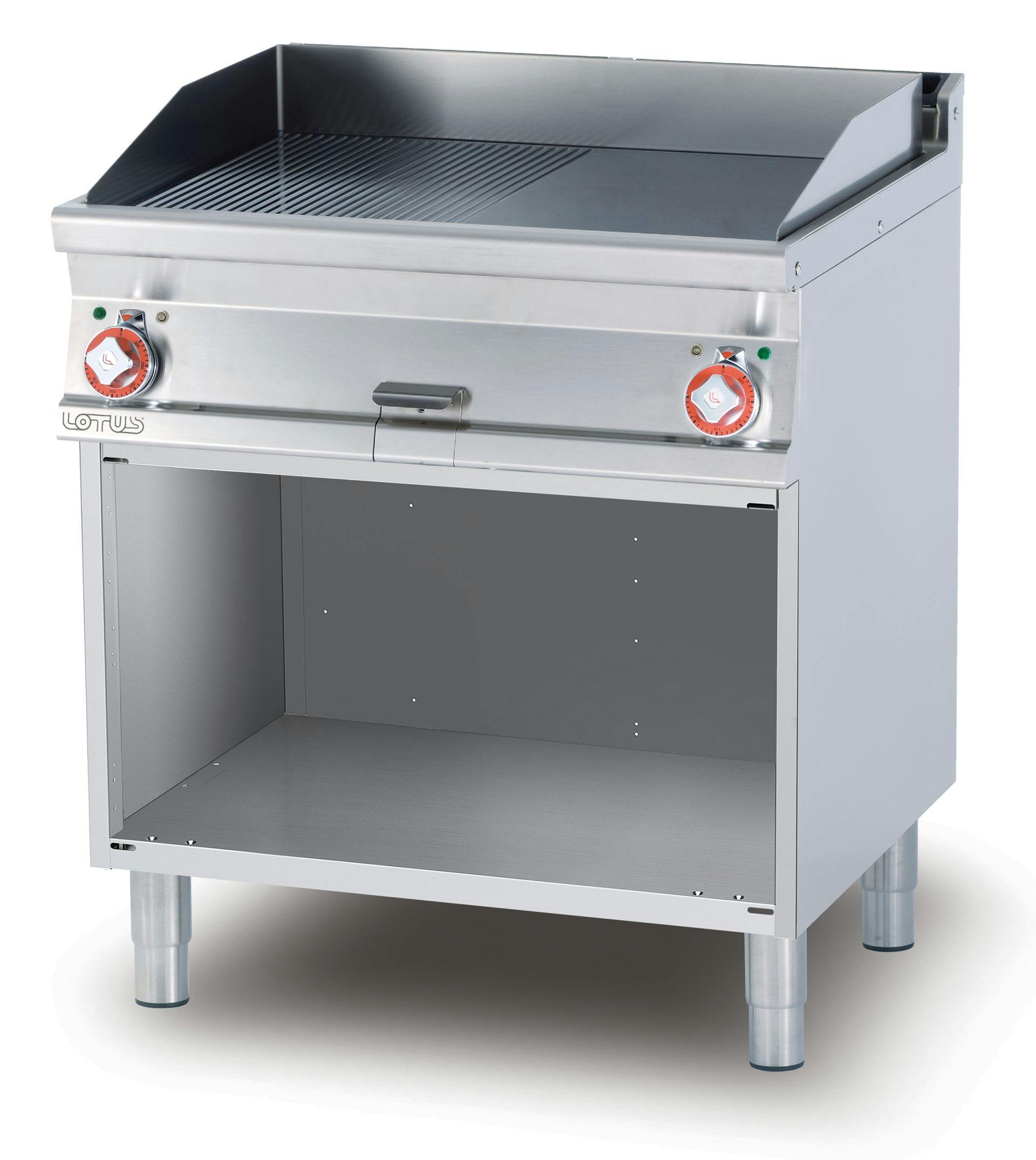 Fry top elettrico 1/2 rigato 1/2 liscio cromato MOCA Approved due zone ...