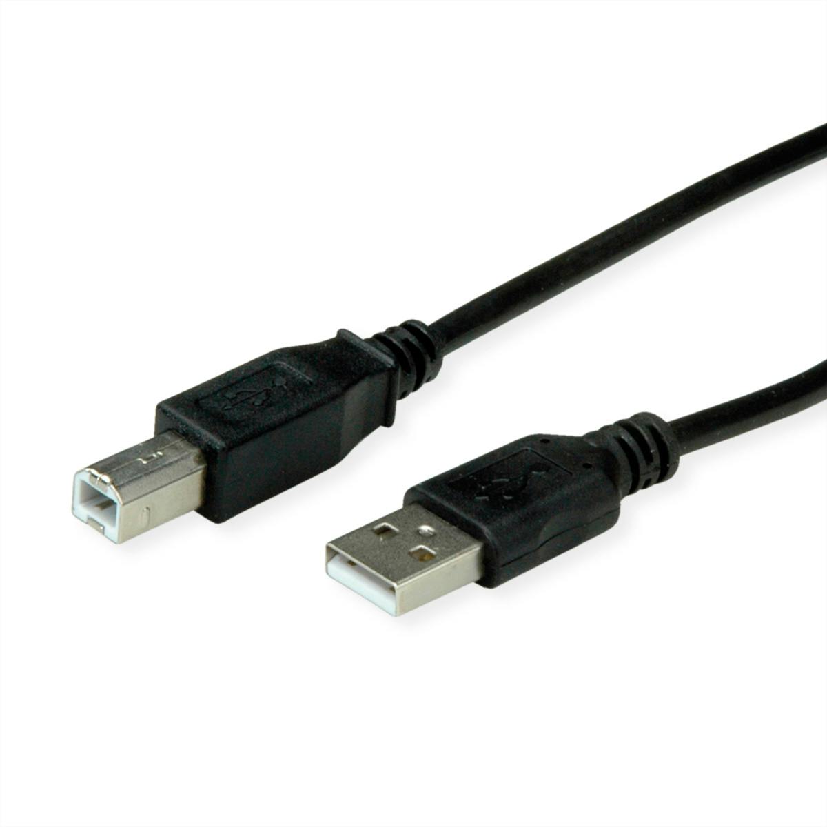 ROLINE RM USB 2.0 kabel, Type A-B, zwart, 1,8 m | Makro