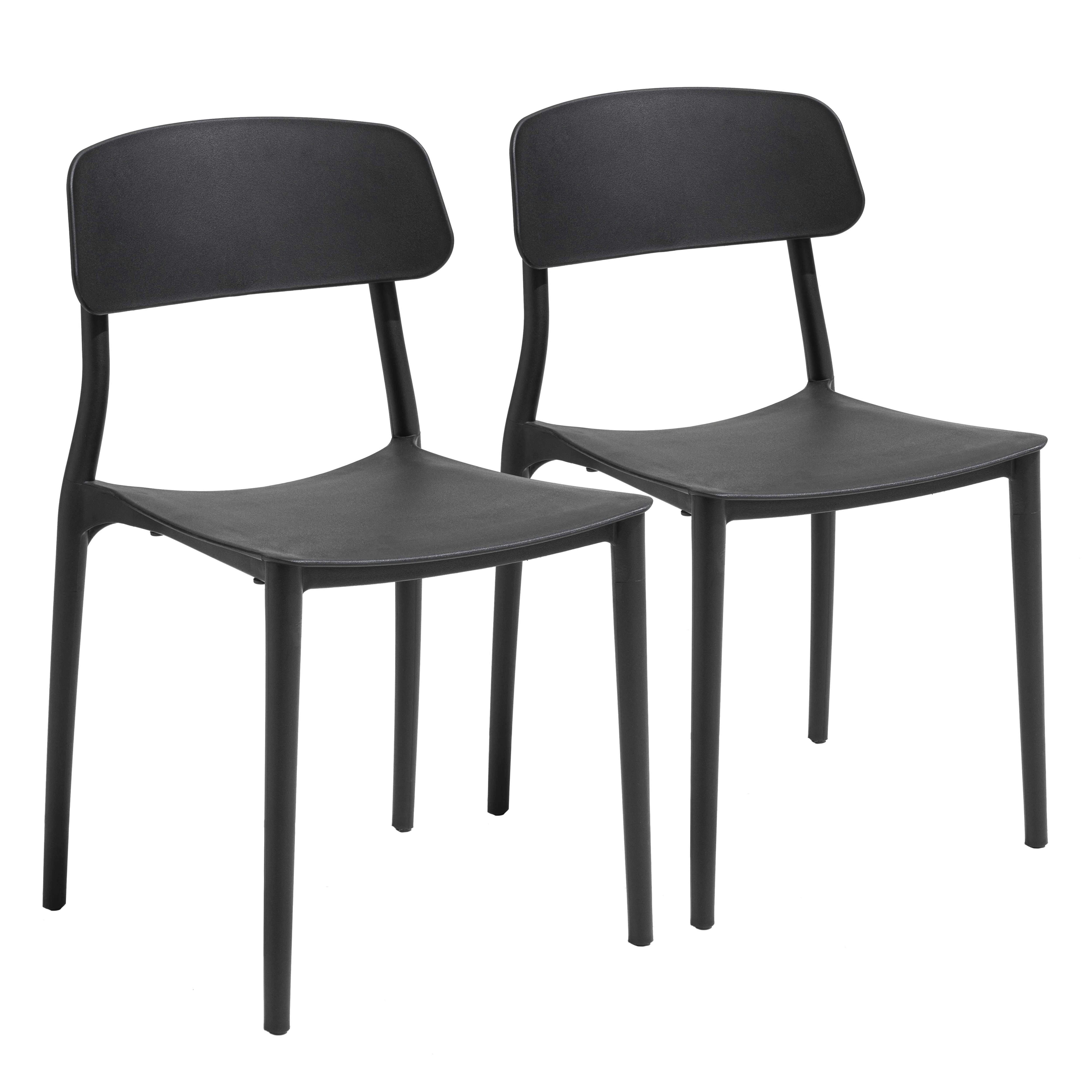 Set van twee zwarte polypropyleen stoelen | Makro