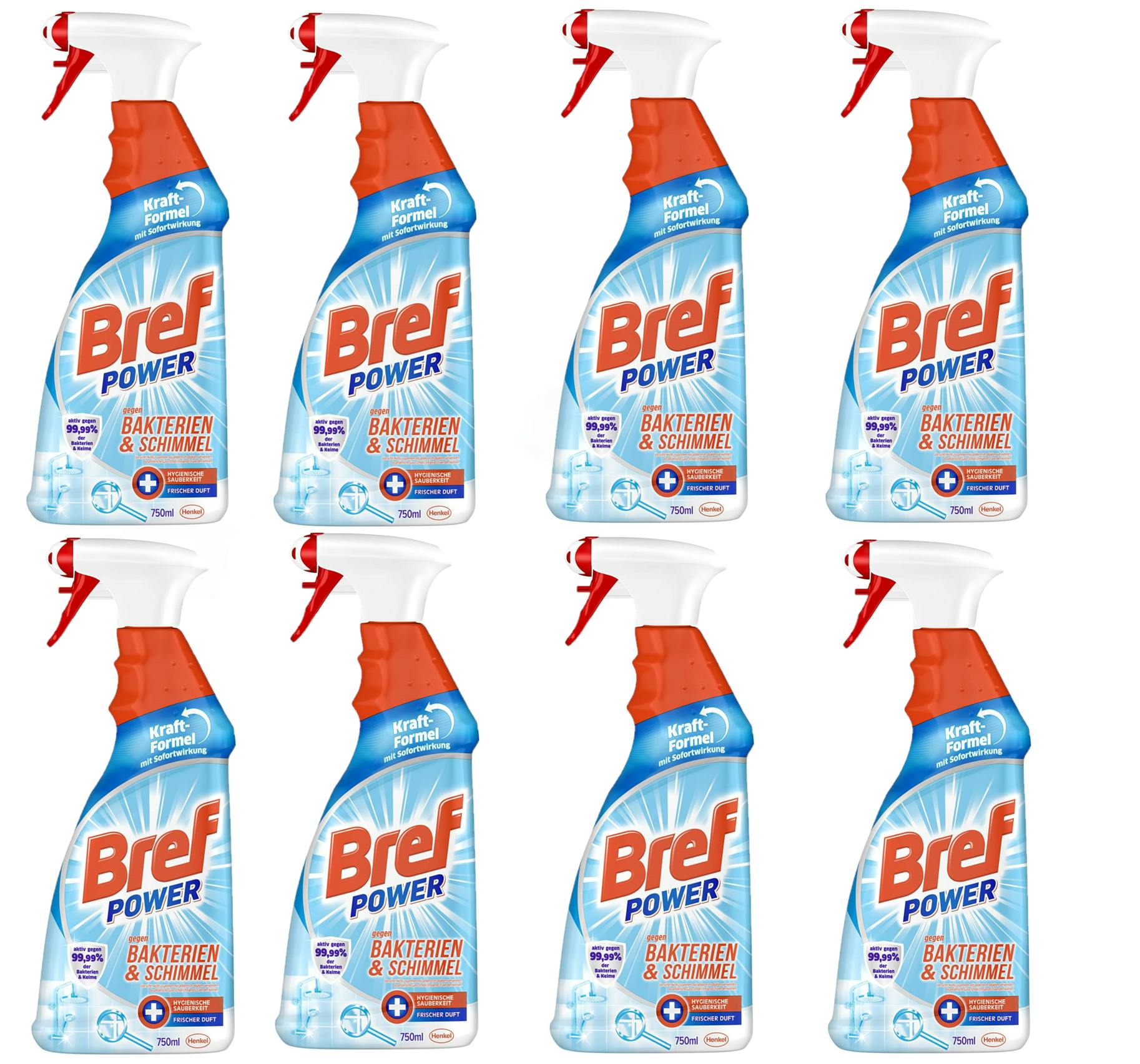 Bref Power Bakterien Schimmel 8x750 ml Sprühflasche Reiniger ...