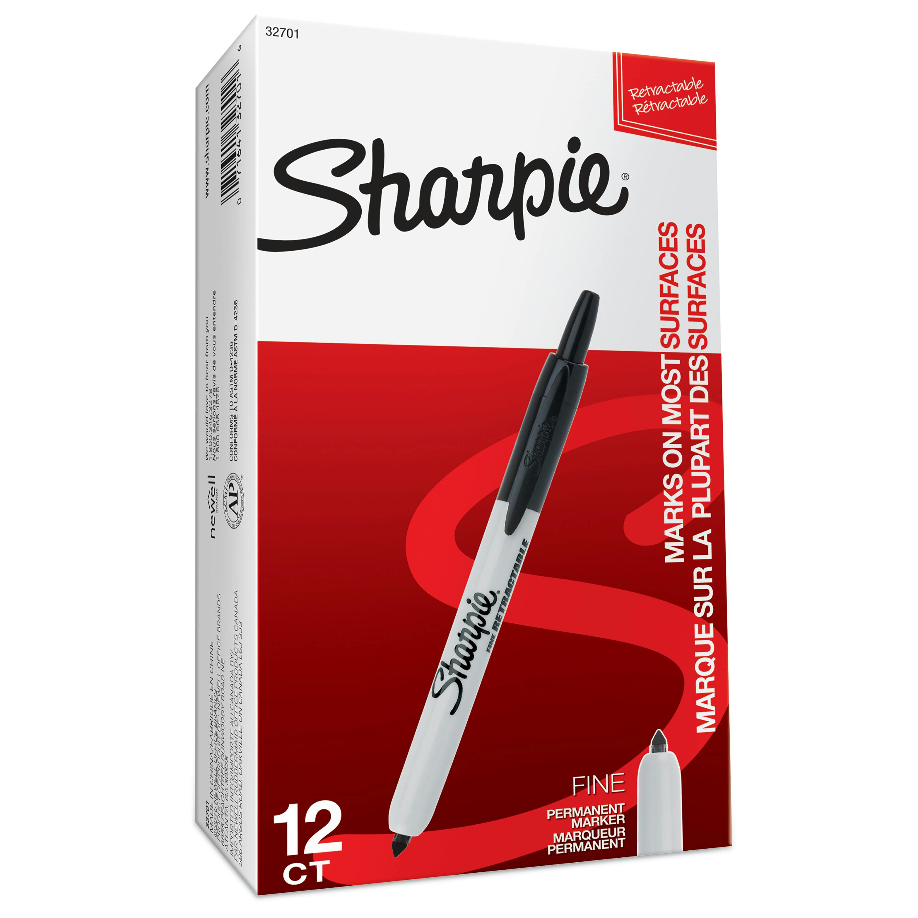 SHARPIE® Retractable Permanent Marker S0810840 Schwarz 12er Schachtel ...