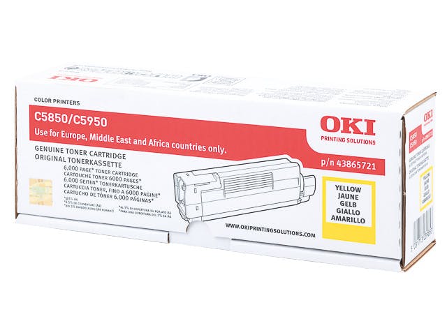 OKI C5850/C5950/MC560 Cartouche de TONER JAUNE - 43865721 | METRO