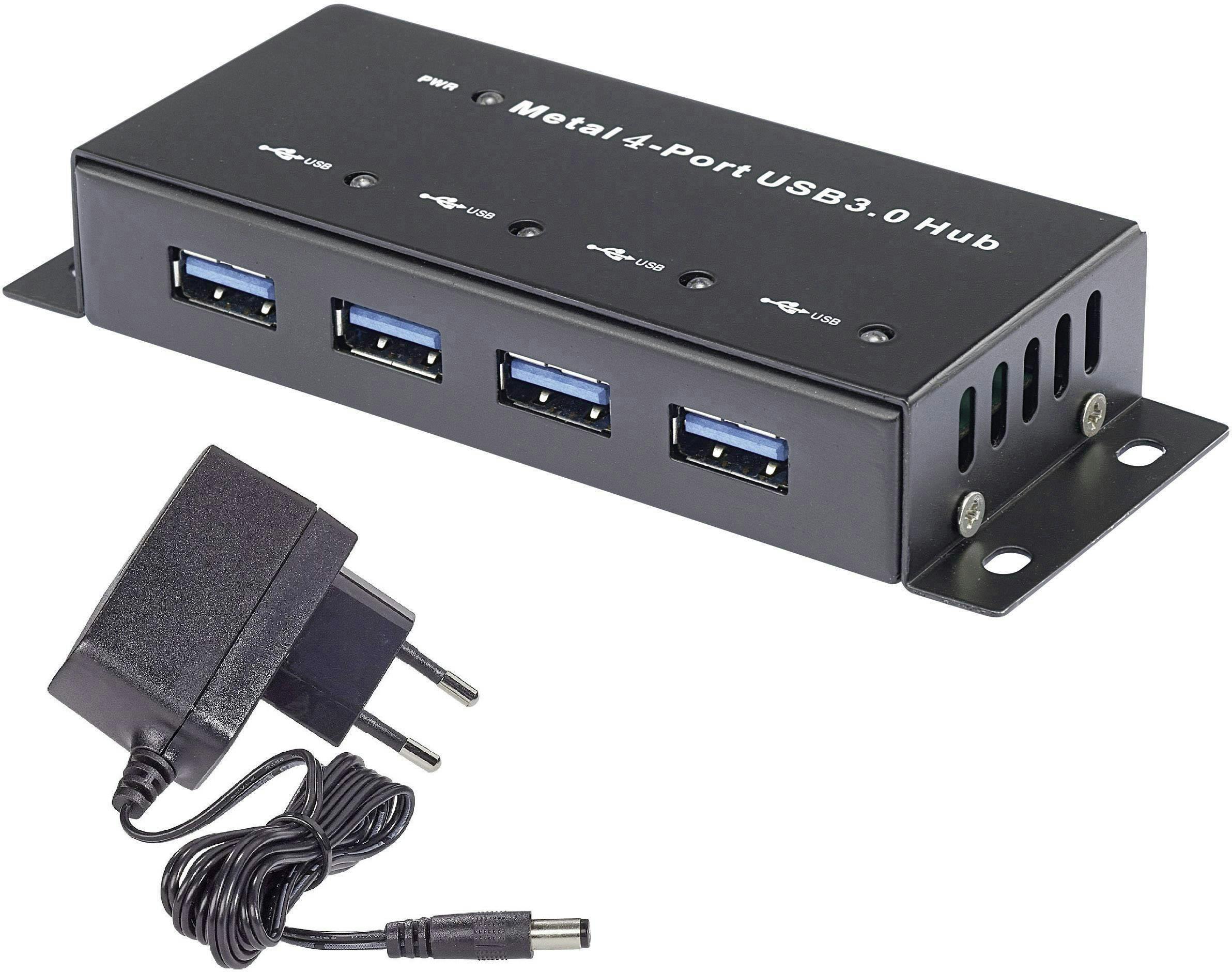 renkforce 4 Port USB 3.0 Hub Metall mit Netzteil | METRO Marktplatz