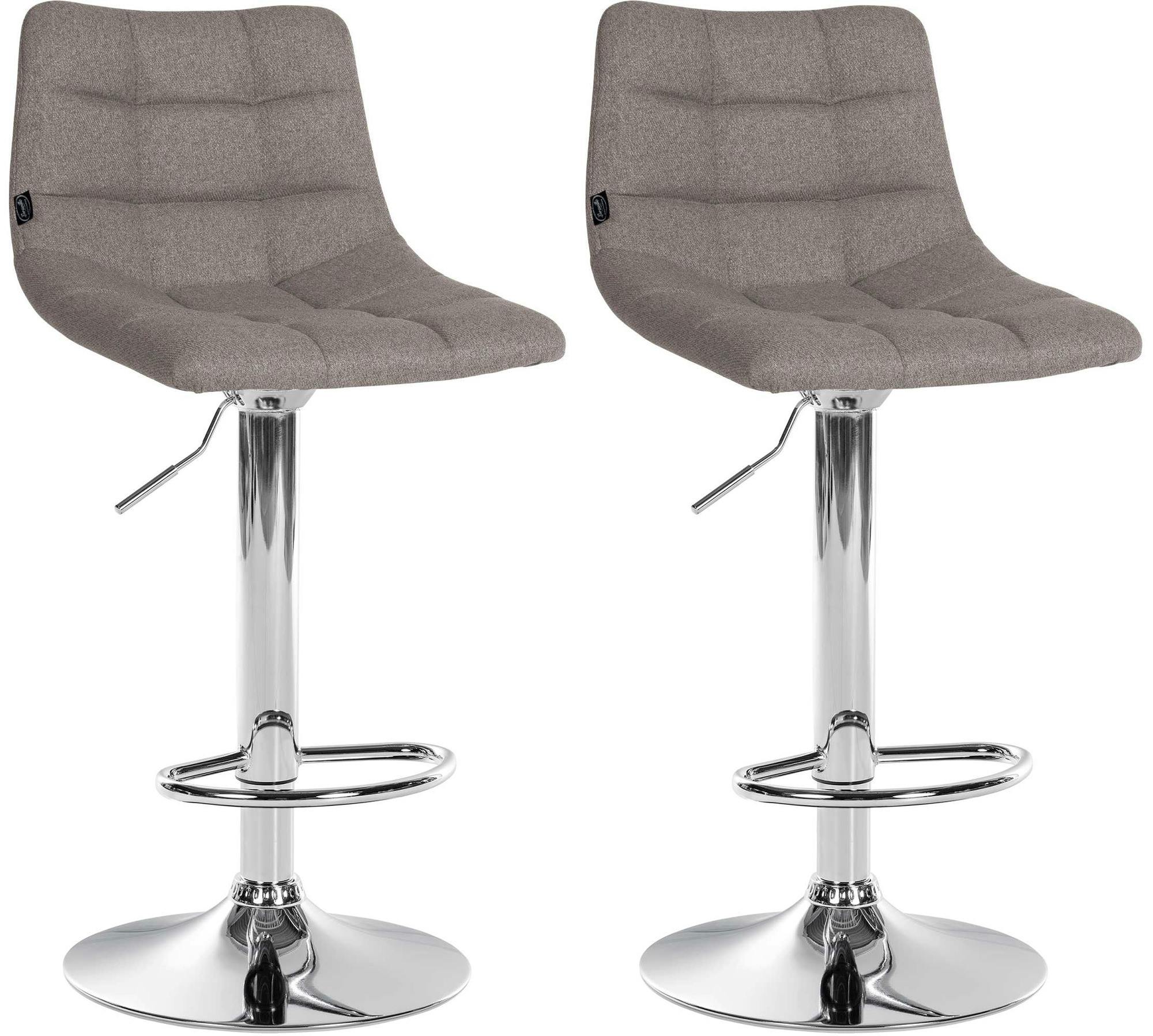 2er Set Barhocker Jerry Stoff grau/chrom | METRO