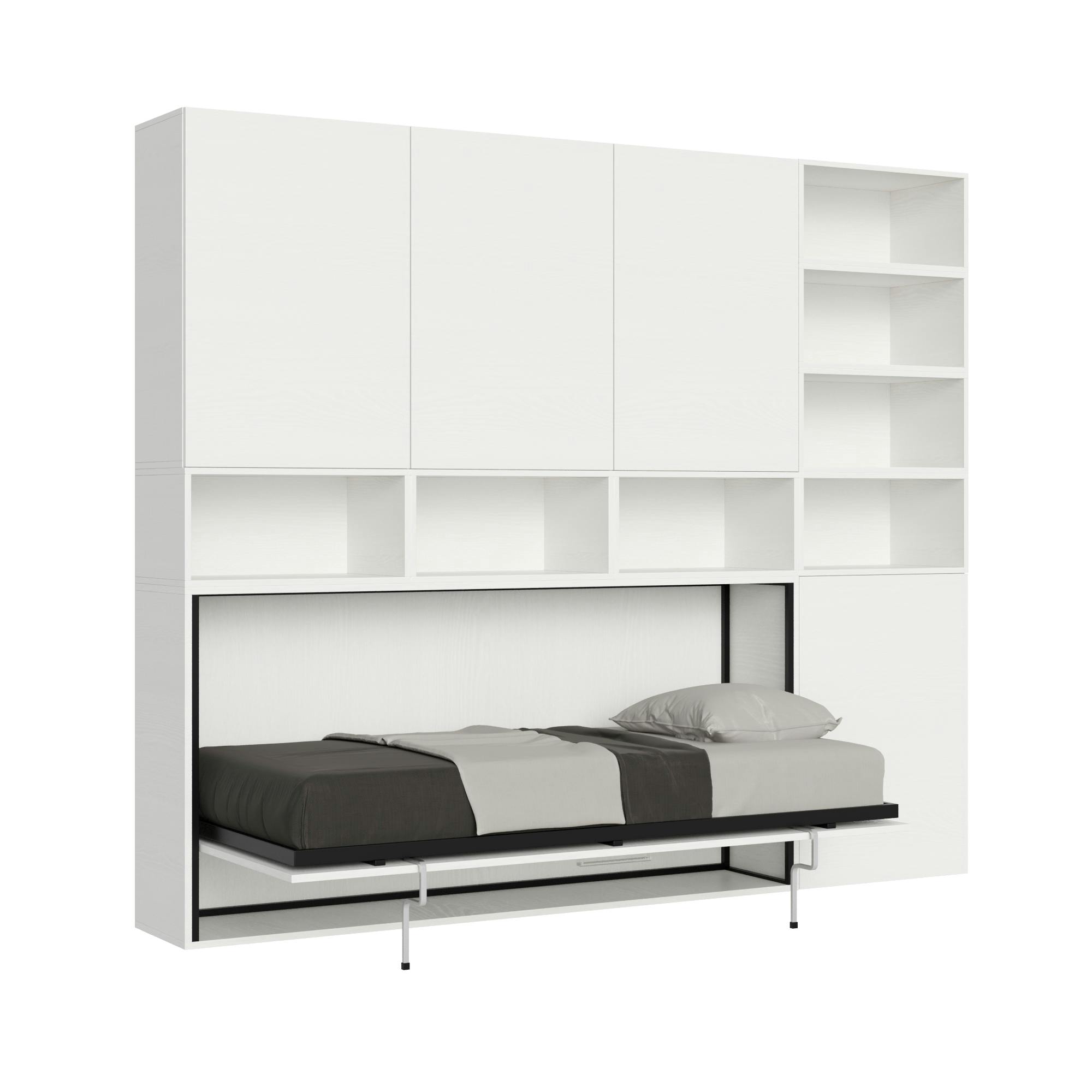 Cama de solteiro Kando Branco Cinza composição E | Makro