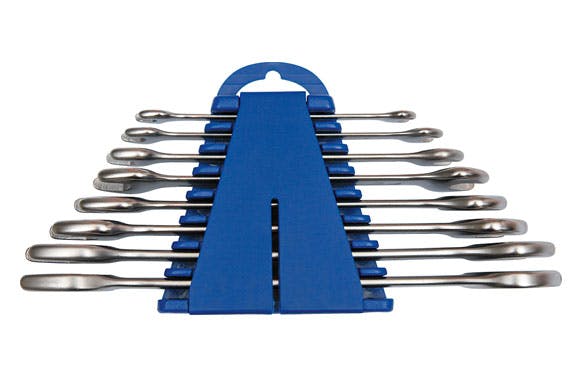 Conjunto de 8 peças de chaves de boca de 6 a 22 mm, cromadas mate. | Makro