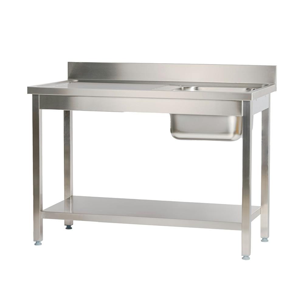 Romux® Évier en Acier Inoxydable avec 1 Cuve et Égouttoir à Gauche ...