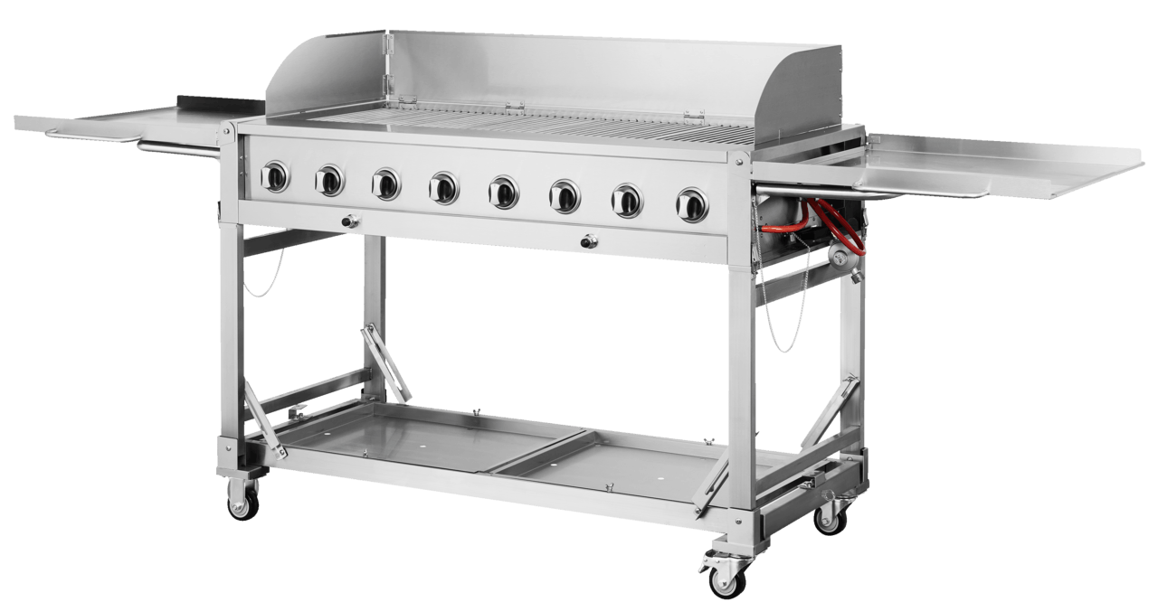 METRO Professional 8-Brenner Gasgrill, Edelstahl, 260 x 65 x 108 cm, zusammenklappbar ...