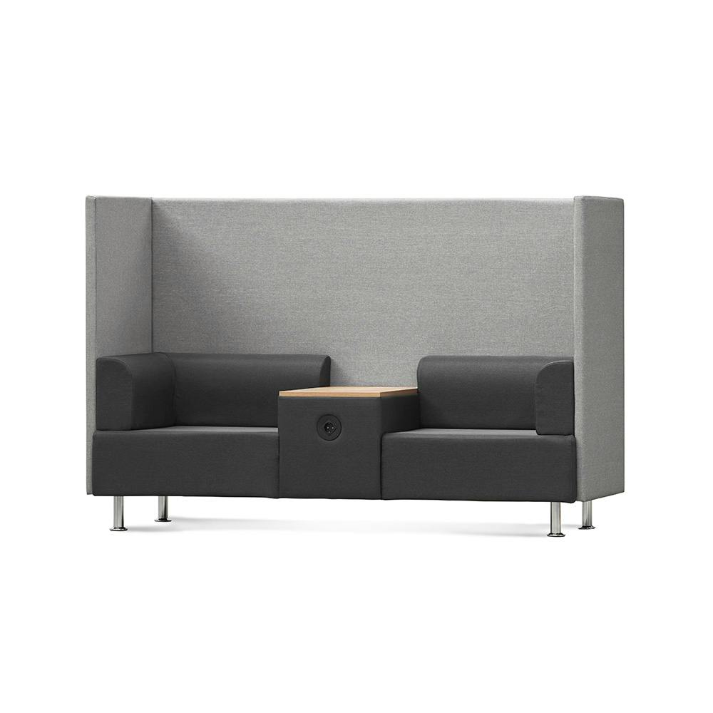 Rocada sofá soft seating acústico doble + mesa color negro/gris | Makro