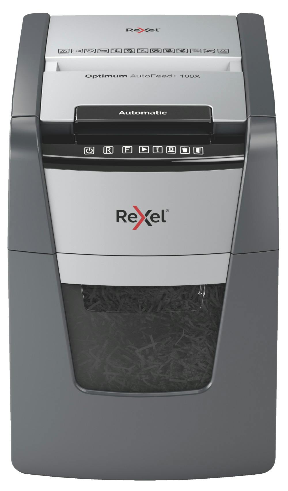 REXEL Optimum Auto Feed+ 100X, Distruggidocumenti Automatico, 100 Fogli ...