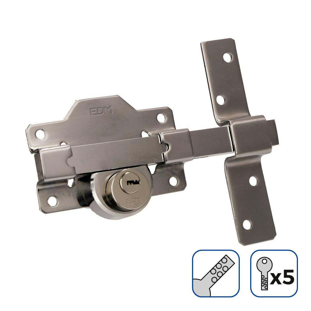 EDM - Ferrolho De Segurança Níquel 5 Chaves De Segurança Incluidas | Makro