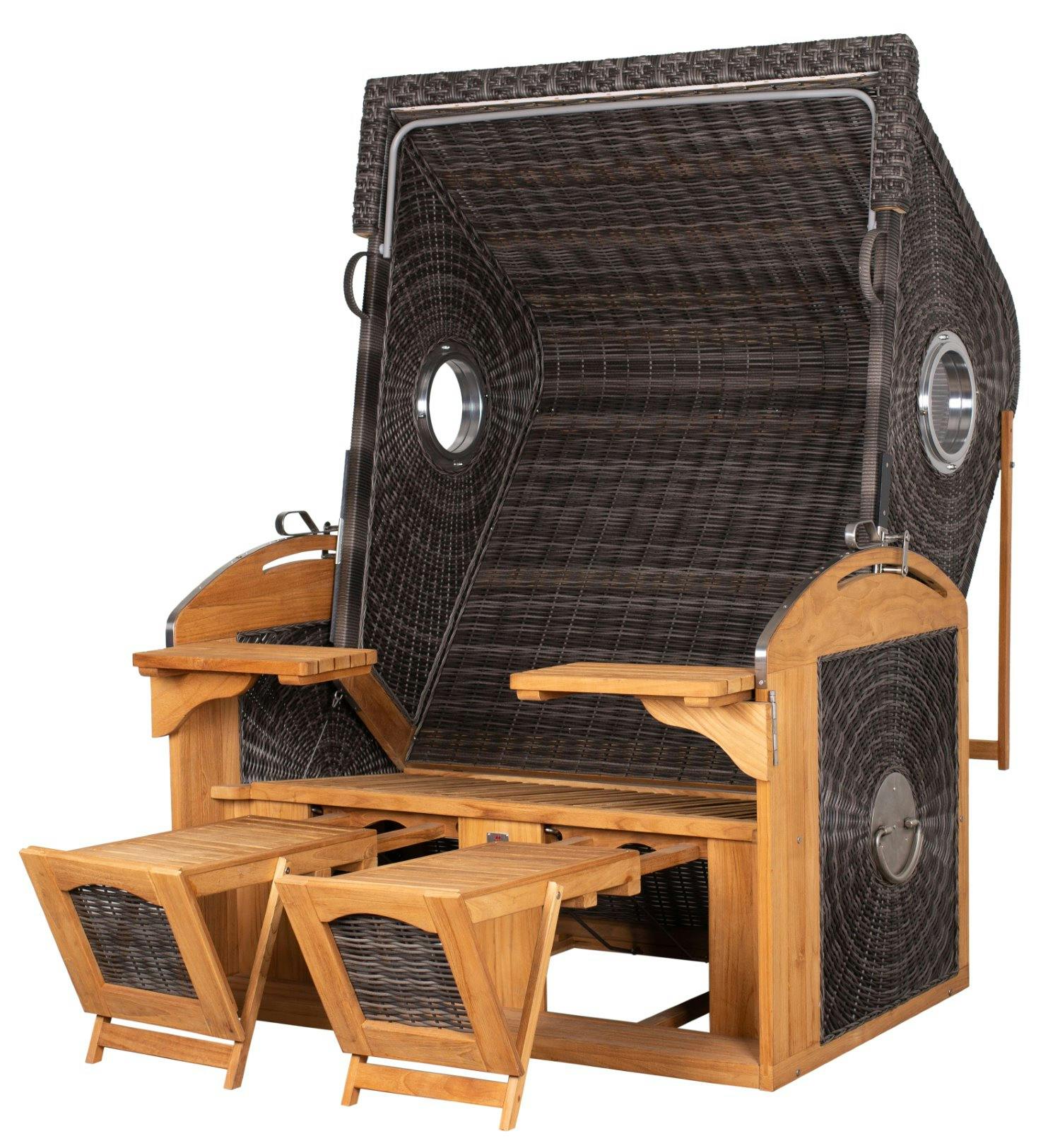 Strandkorb deVries PURE® Sailor XL - PE stone grey - Dessin 199 - inkl ...