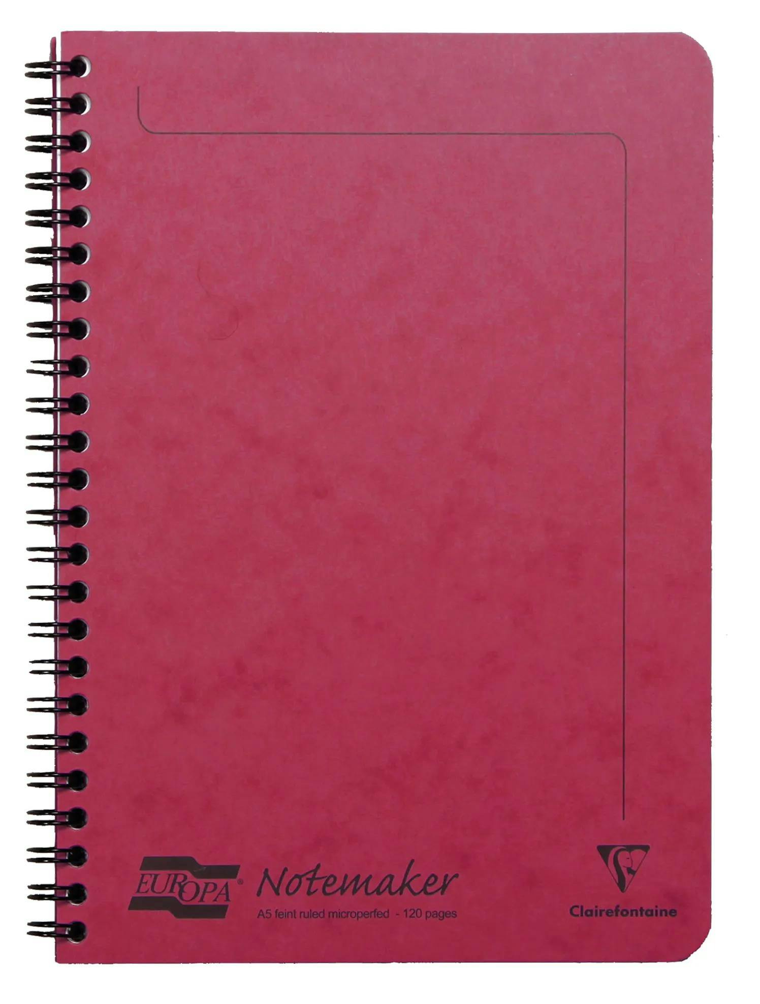 Clairefontaine 10x Europa Notemaker, Doppelspiralheft A5, 60 Blatt liniert abtrennbar - Rot ...