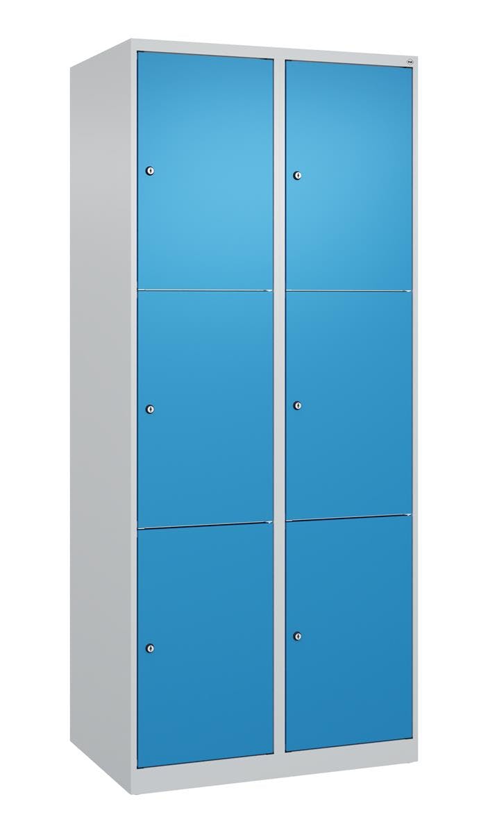 C+P Schließfachschrank Classic PLUS, 2 Abteile, 1850x800x500mm, 7035/ ...