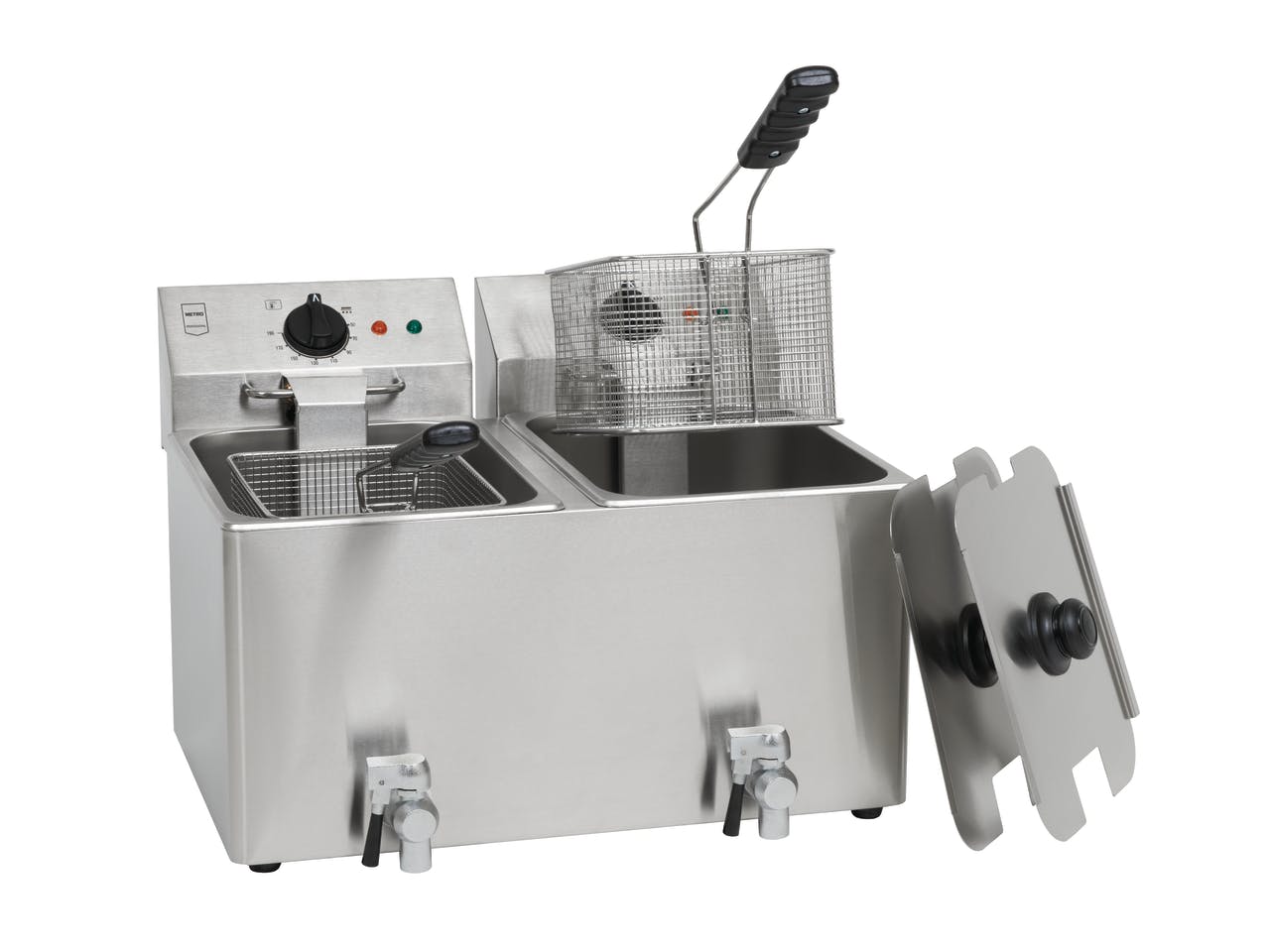 METRO Professional Friggitrice doppia GDF3028, acciaio inox, 55 x 55.8 ...