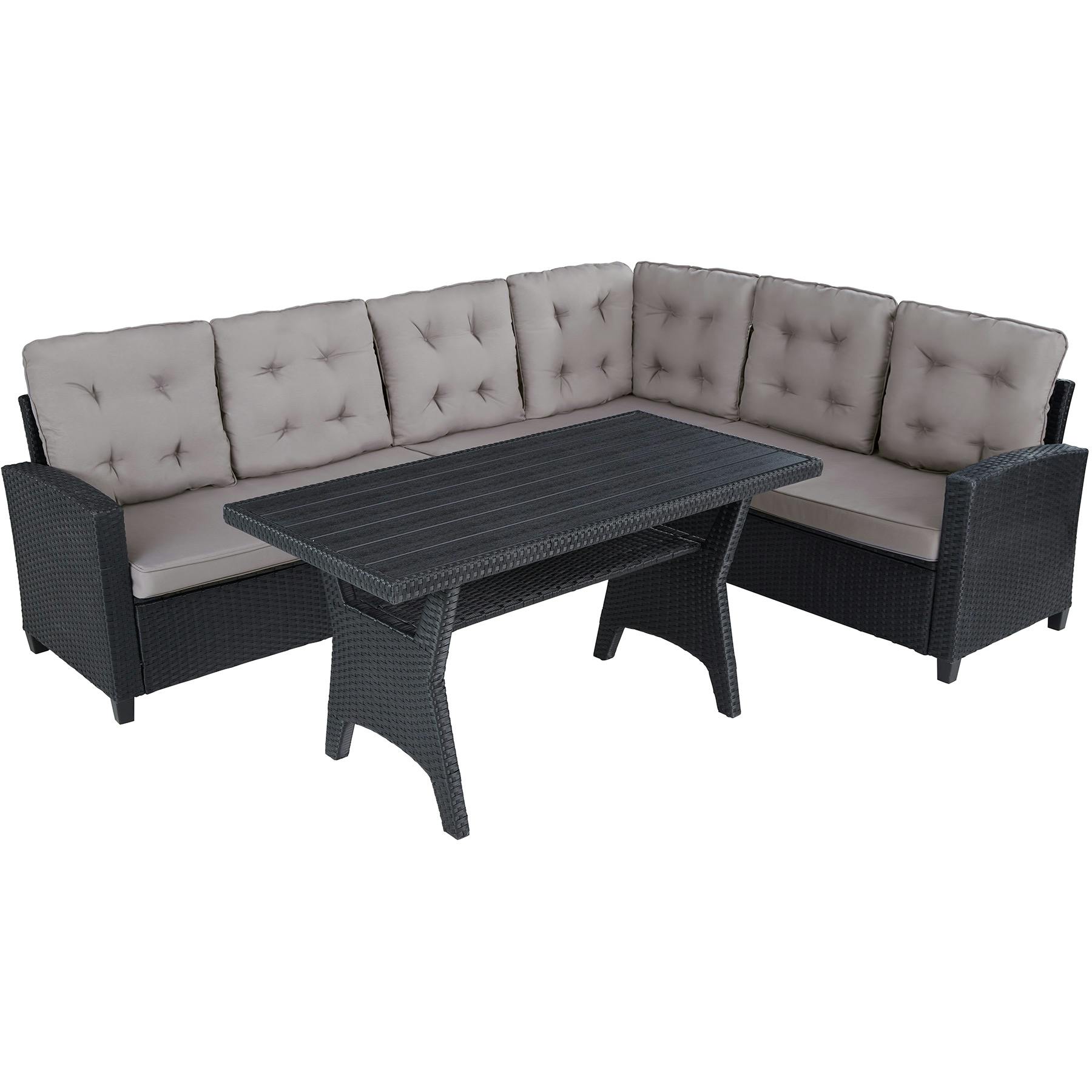 tectake Wicker loungeset Catania - zwart - 404249 | Makro