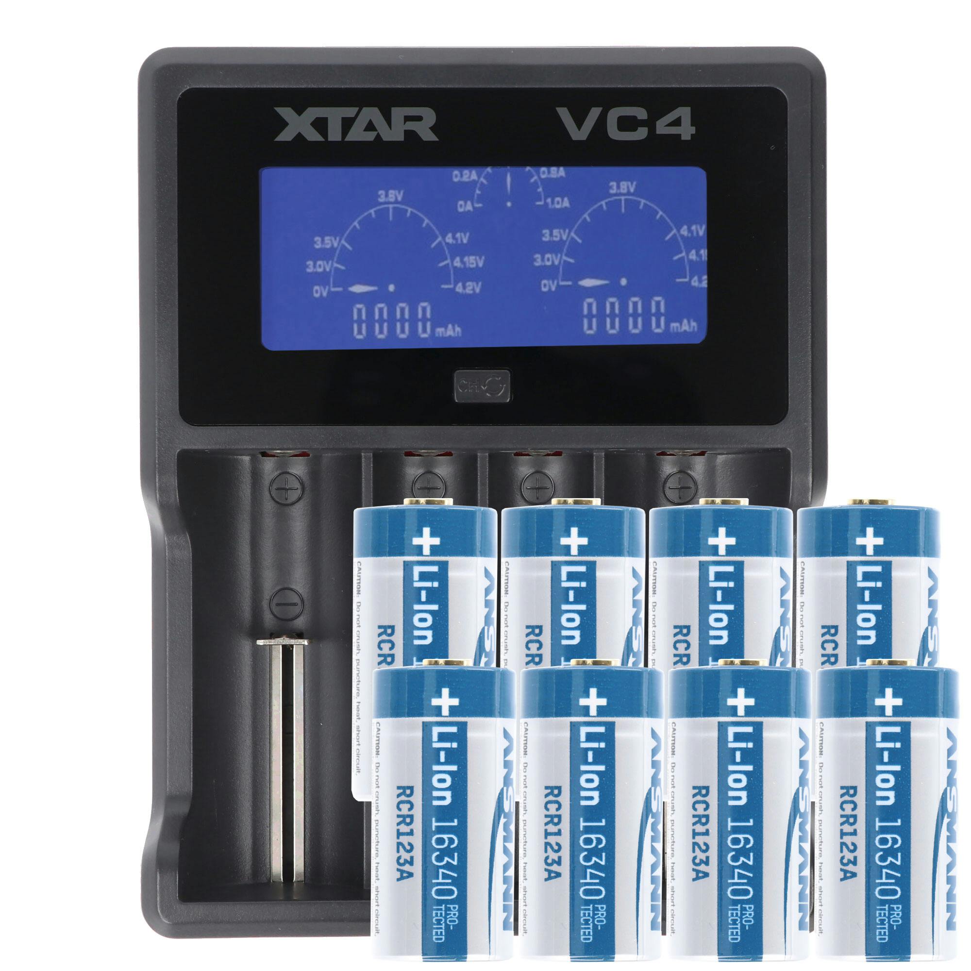 CR123 A Li-Ion Akku mit 3,7 Volt, 850mAh 8 Stück und Schnell-Ladegerät, Akkubox | METRO