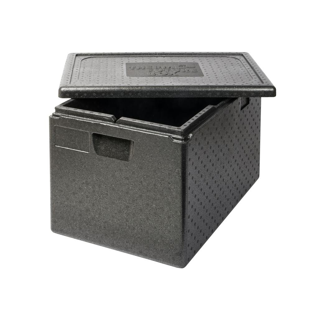 Thermo Future Box, GN 1/1 Premium, Isolierbox schwarz mit Deckel, 337 mm tief, 61 Liter, robust ...