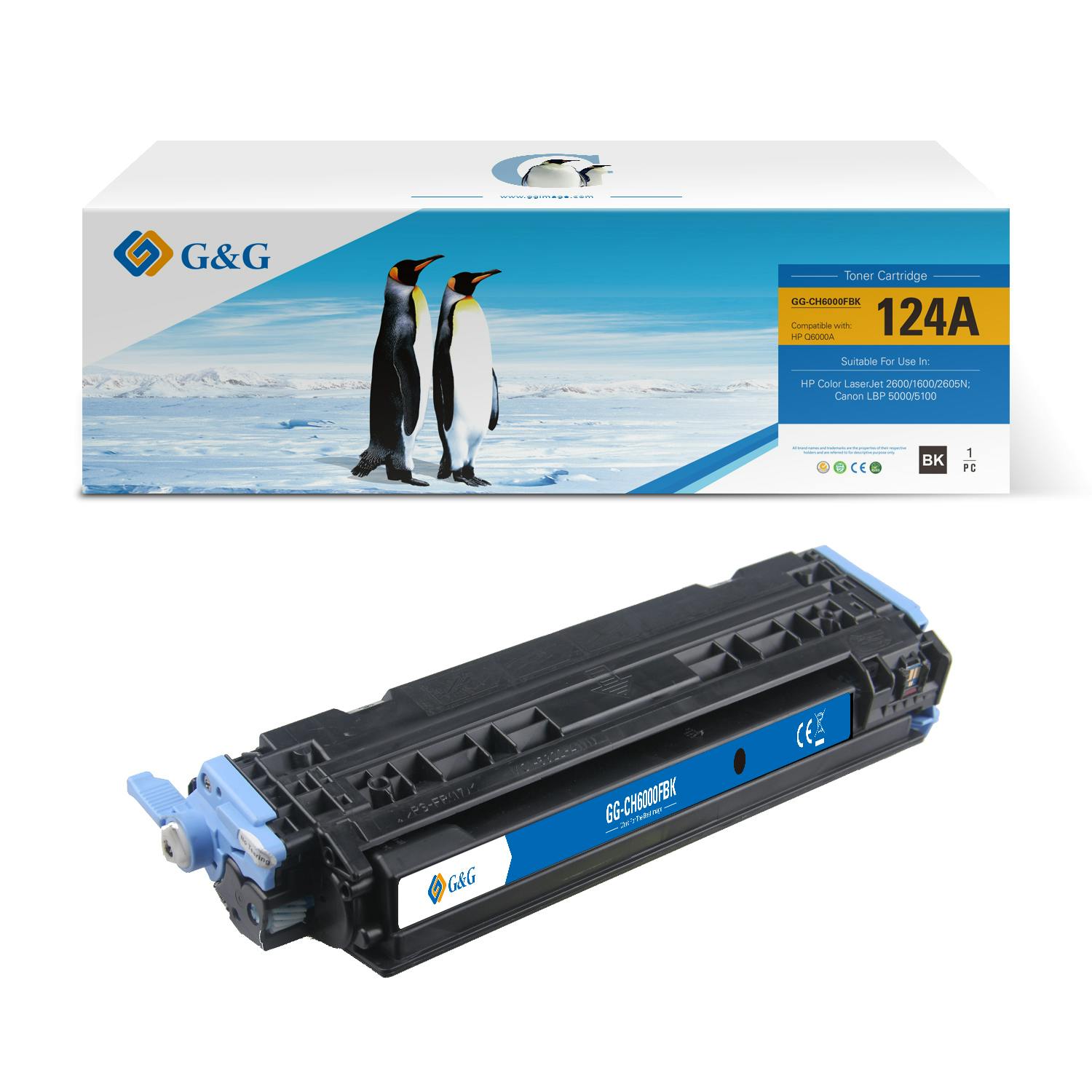 G&G Q6000A toner compatibel met HP 124A Tonercartridge Zwart 1 stuck (s ...