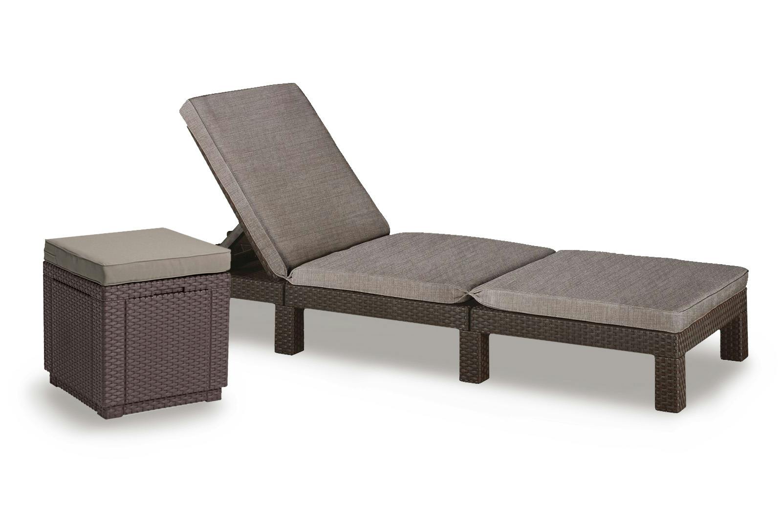 Allibert Sonnenliege Daytona mit Hocker Cube braun- Rattanoptik, wetterfest, Garten | METRO ...