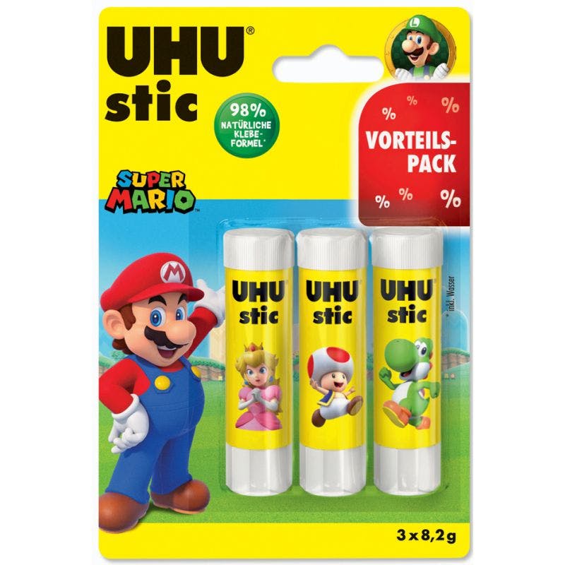 UHU Klebestift stic 'SUPER MARIO', 3 x 8,2 g Blisterkarte | METRO ...