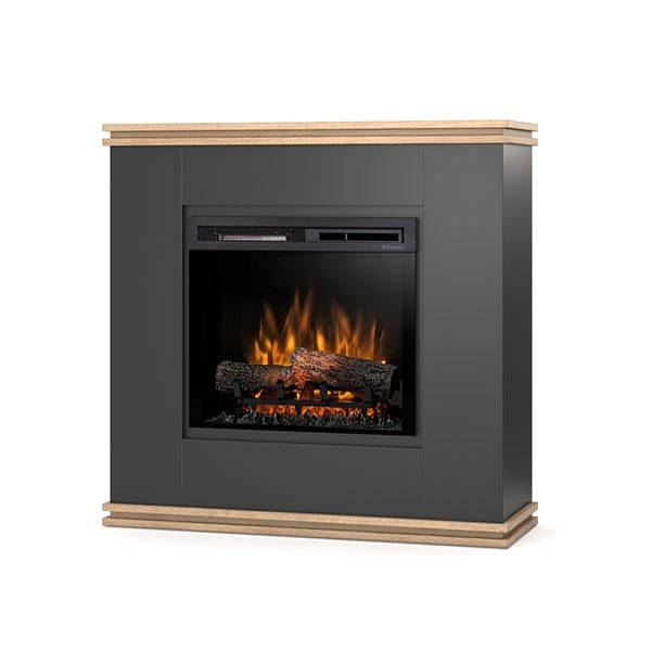 VENA – Freistehender elektrischer LED-Kamin – 28 Zoll – Schwarz / Helle ...