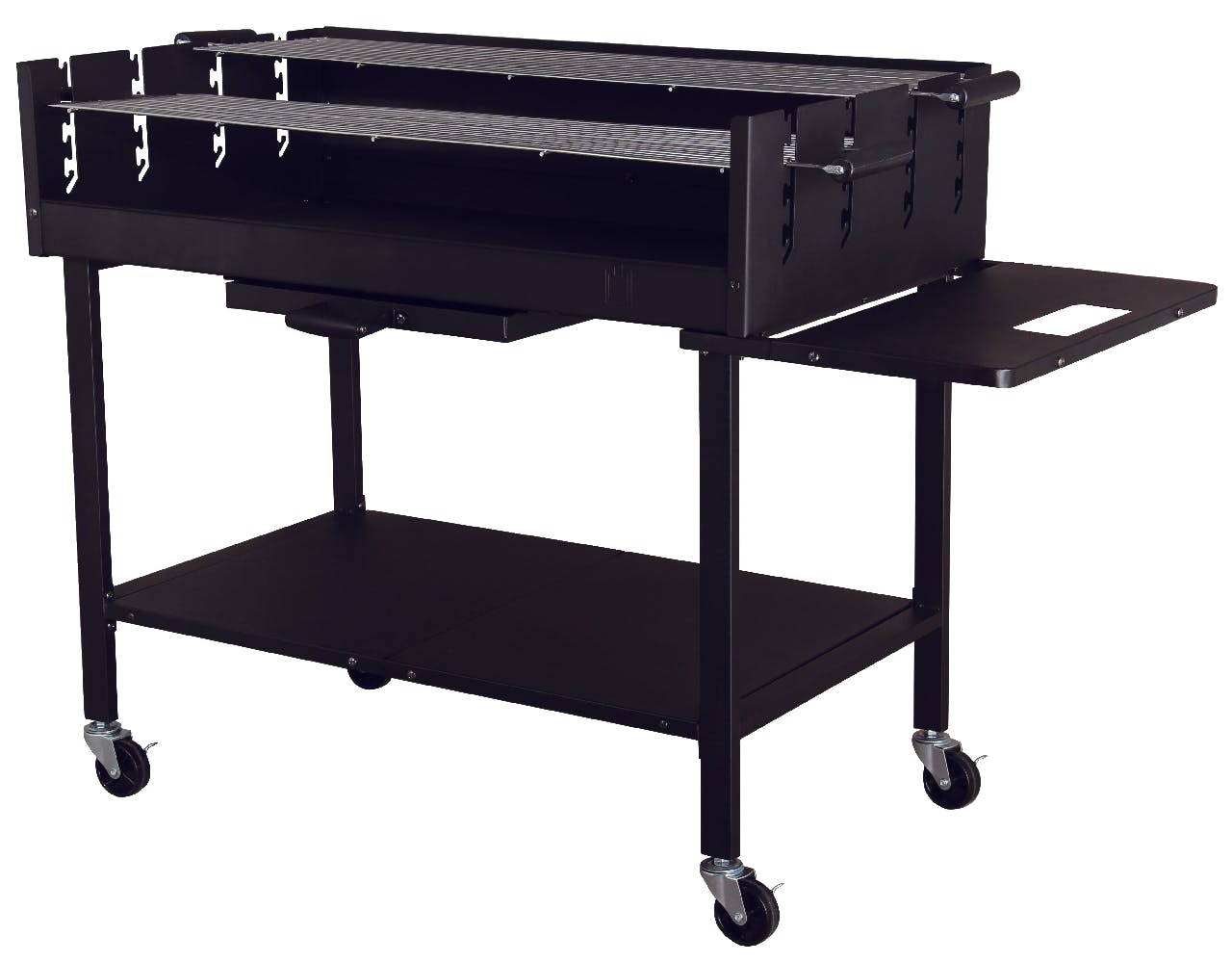 METRO Professional Holzkohle-Grillwagen, Edelstahl, 136.5 x 67.5 x 93.5 ...