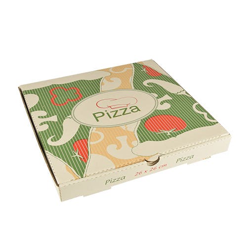 PAPSTAR, Pizzadozen, Cellulose "pure" hoekig 26 cm x 26 cm x 3 cm | Makro