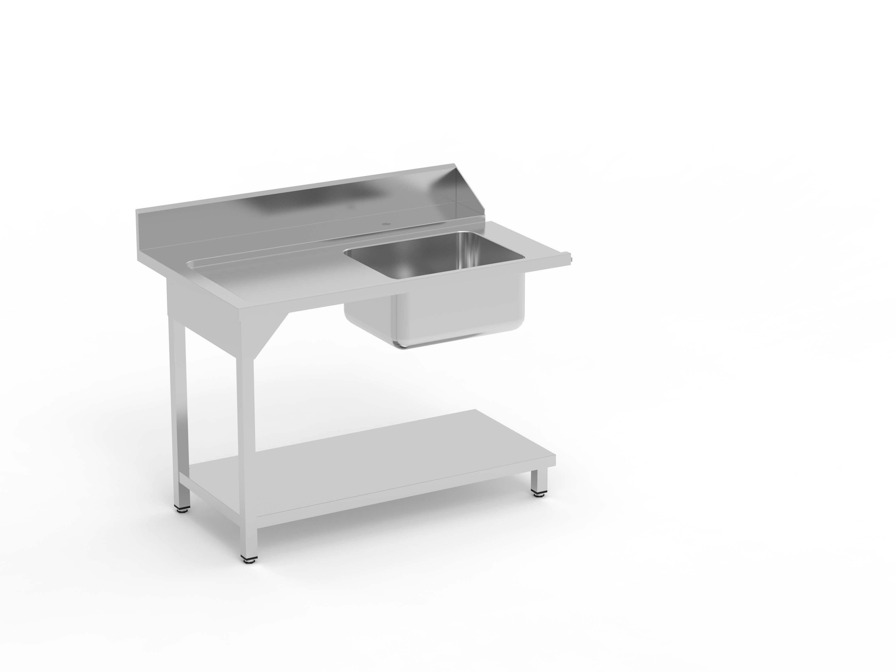 ERATOS Table De Prelavage Avec Bac 500X400X250 Aisi-304 18/10 - 1600X750X850 - Avec Etagere ...